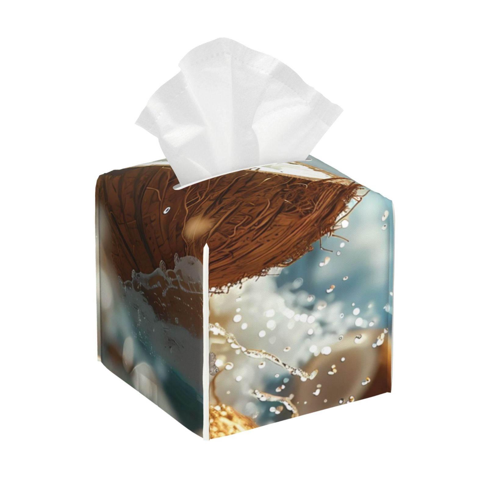 Naloa Fresh Coconut Splash Tissue Box Cover Leather Tissue Holder ...