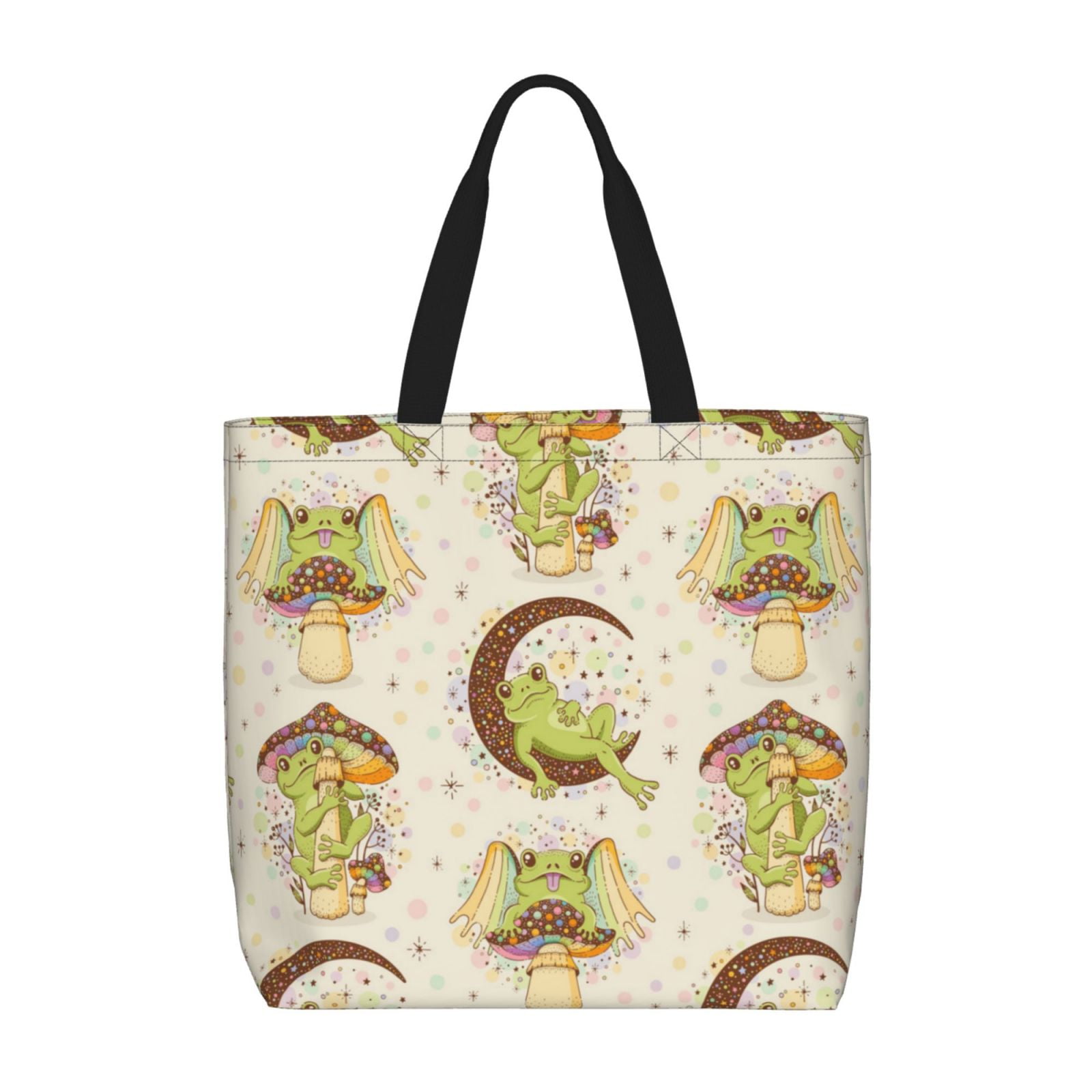 Naloa Frogs Tote Bag for Women, Foldable Tote Bag With Zipper, Large ...