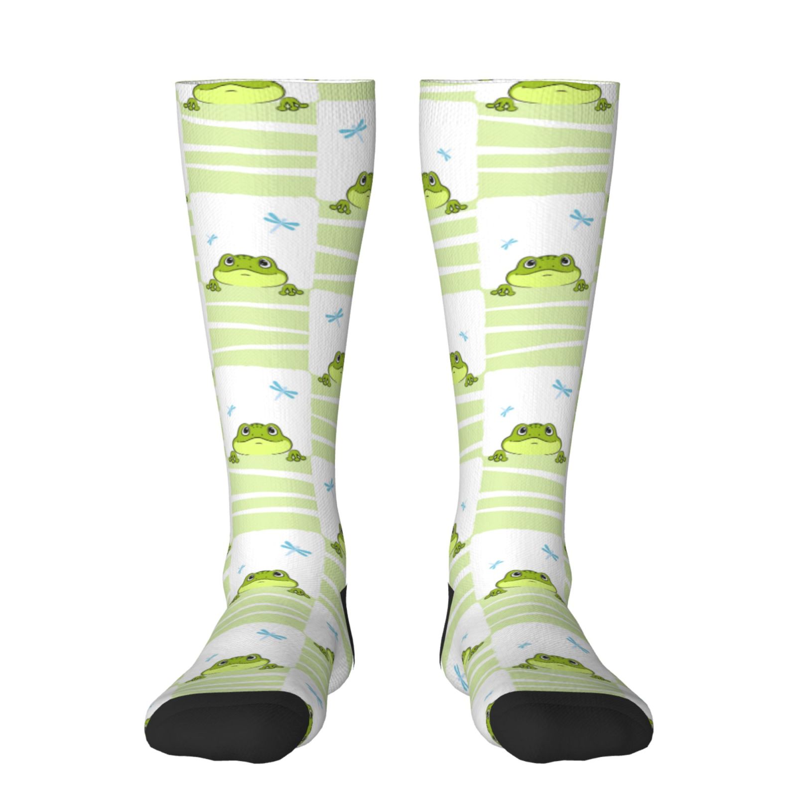 Naloa Frogs and Dragonflies Thigh High Socks Extra Long Stretchy Sock ...