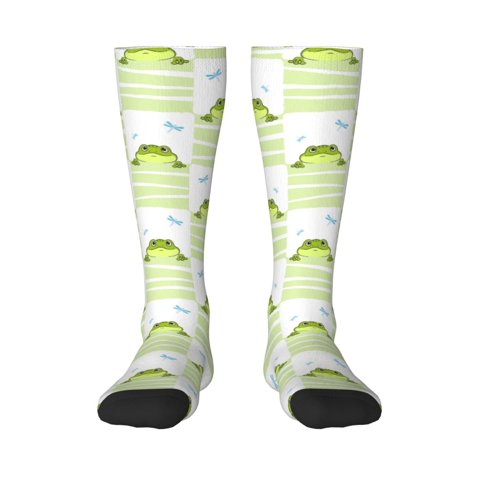 Naloa Frogs and Dragonflies Thigh High Socks Extra Long Stretchy Sock ...