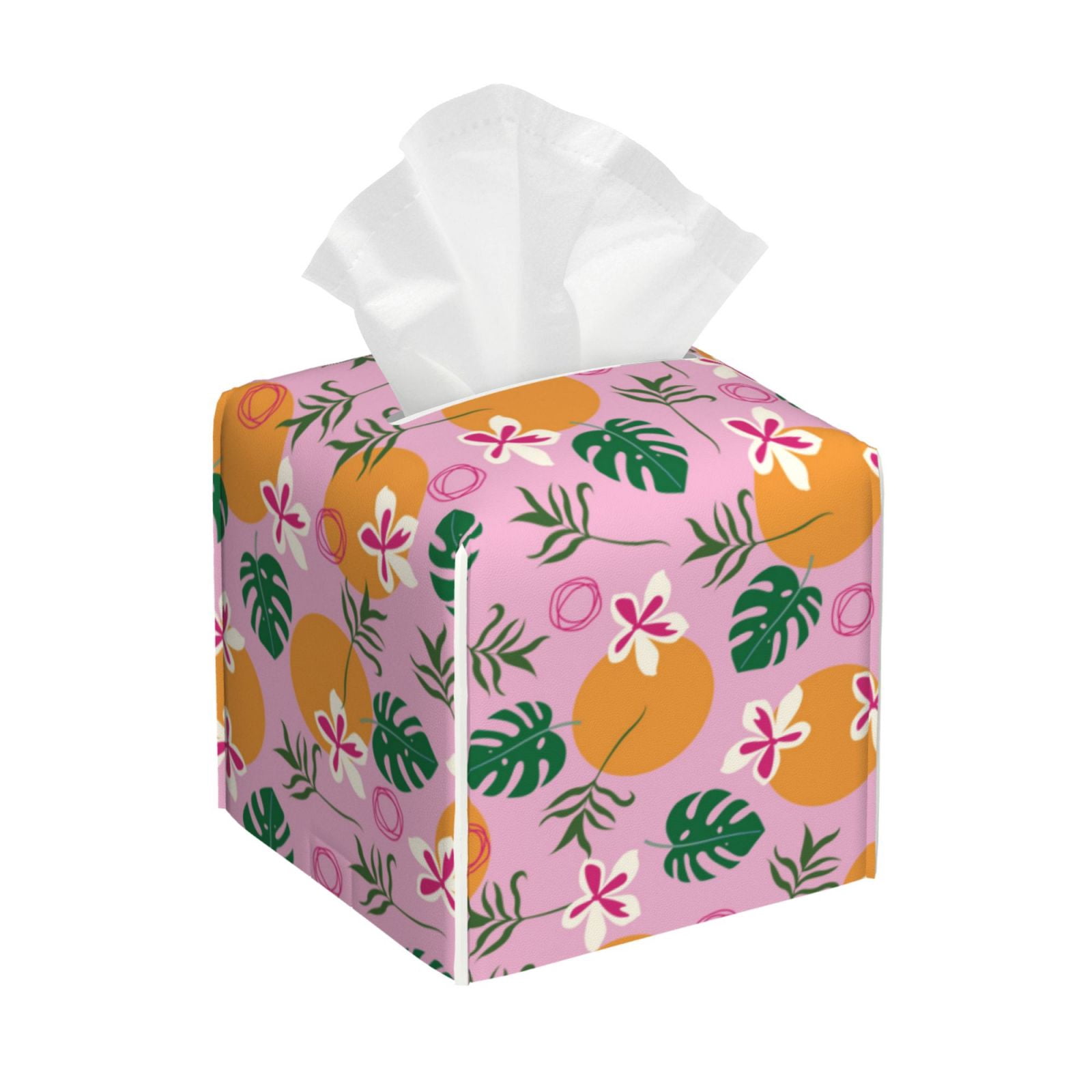 Naloa Fruit Tissue Box CoverLeather Tissue Holder Square Facial Tissue ...