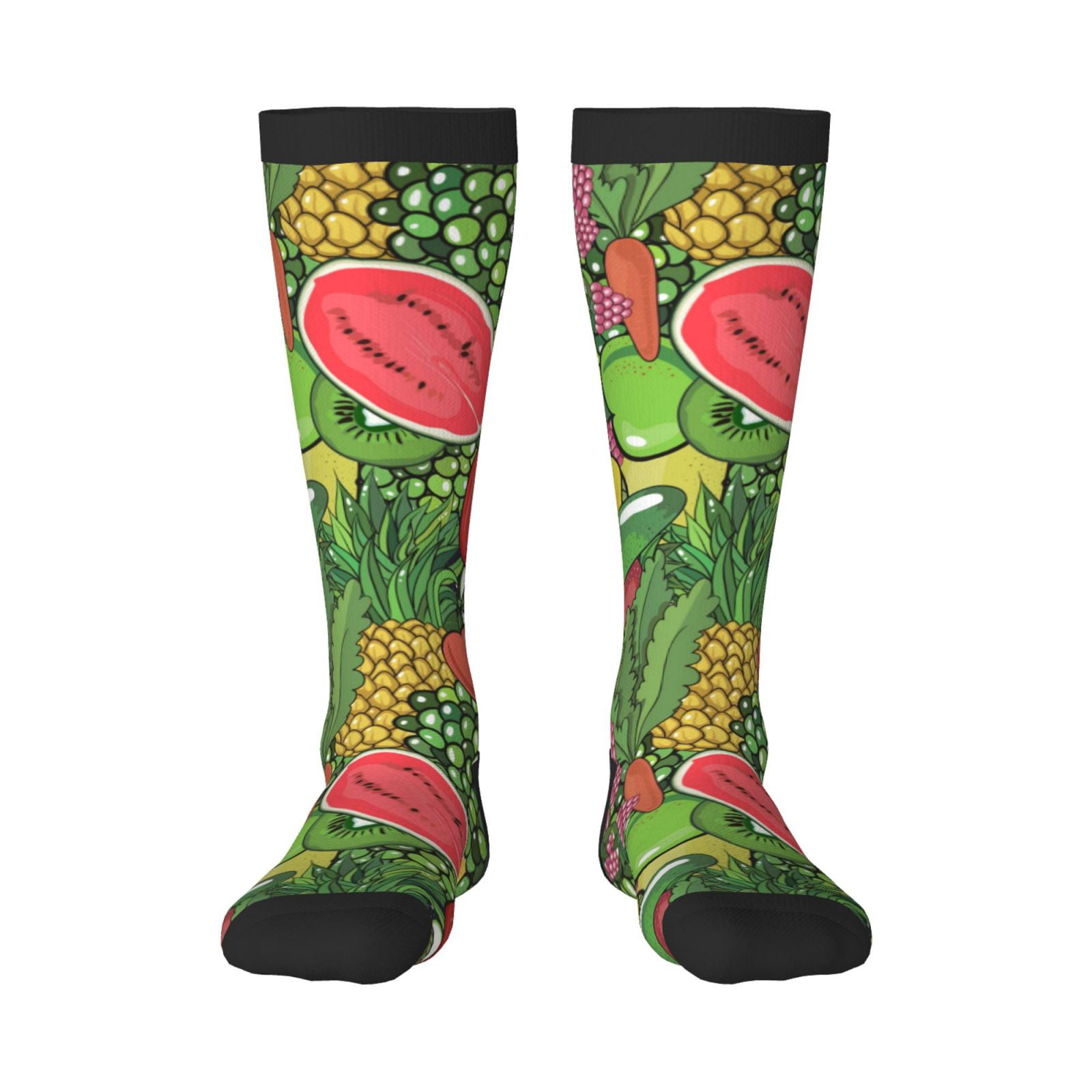 Naloa Fruits Vegetables And Berries Thigh High Socks Extra Long ...