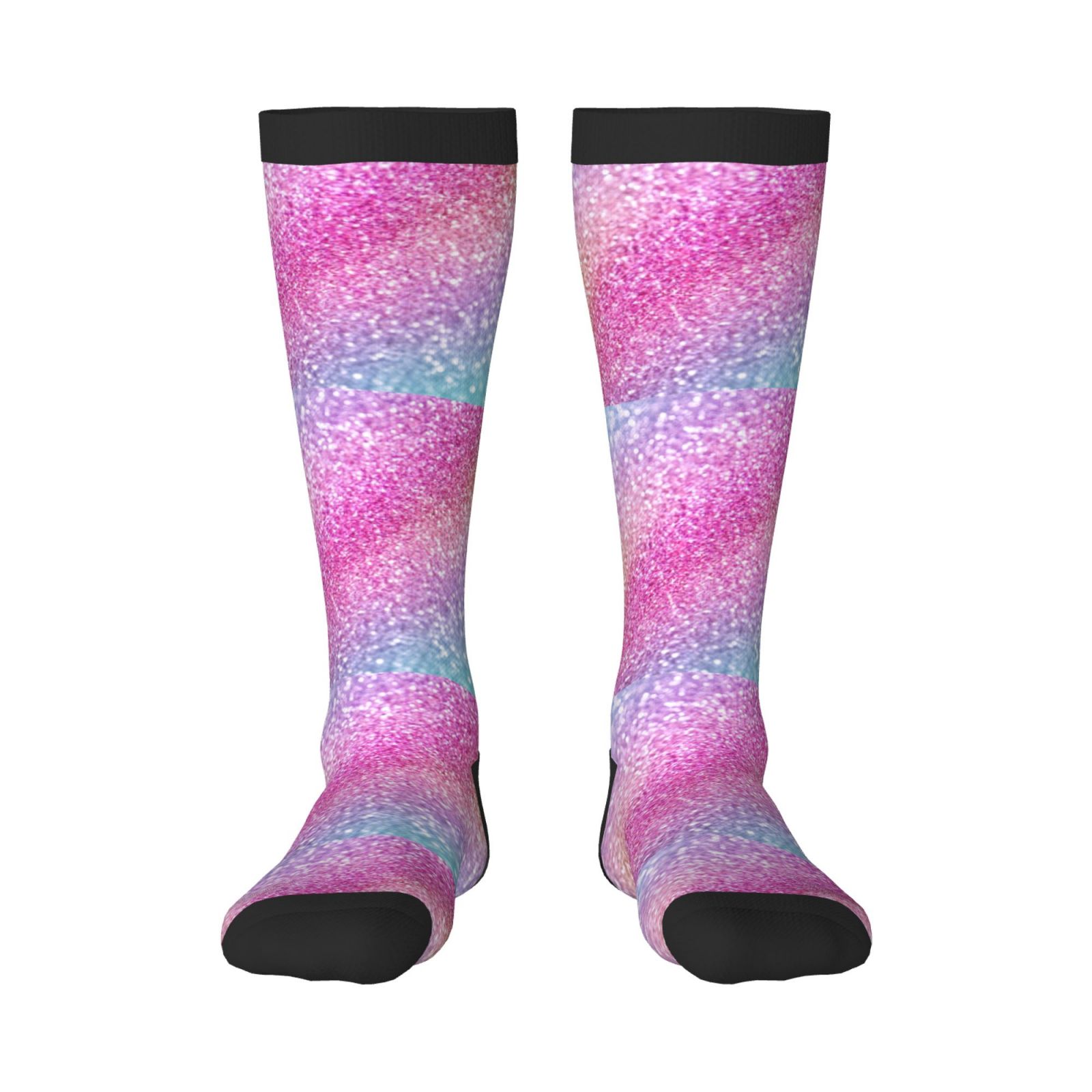 Naloa Fun Rainbow Pink Thigh High Socks Extra Long Stretchy Sock Women ...