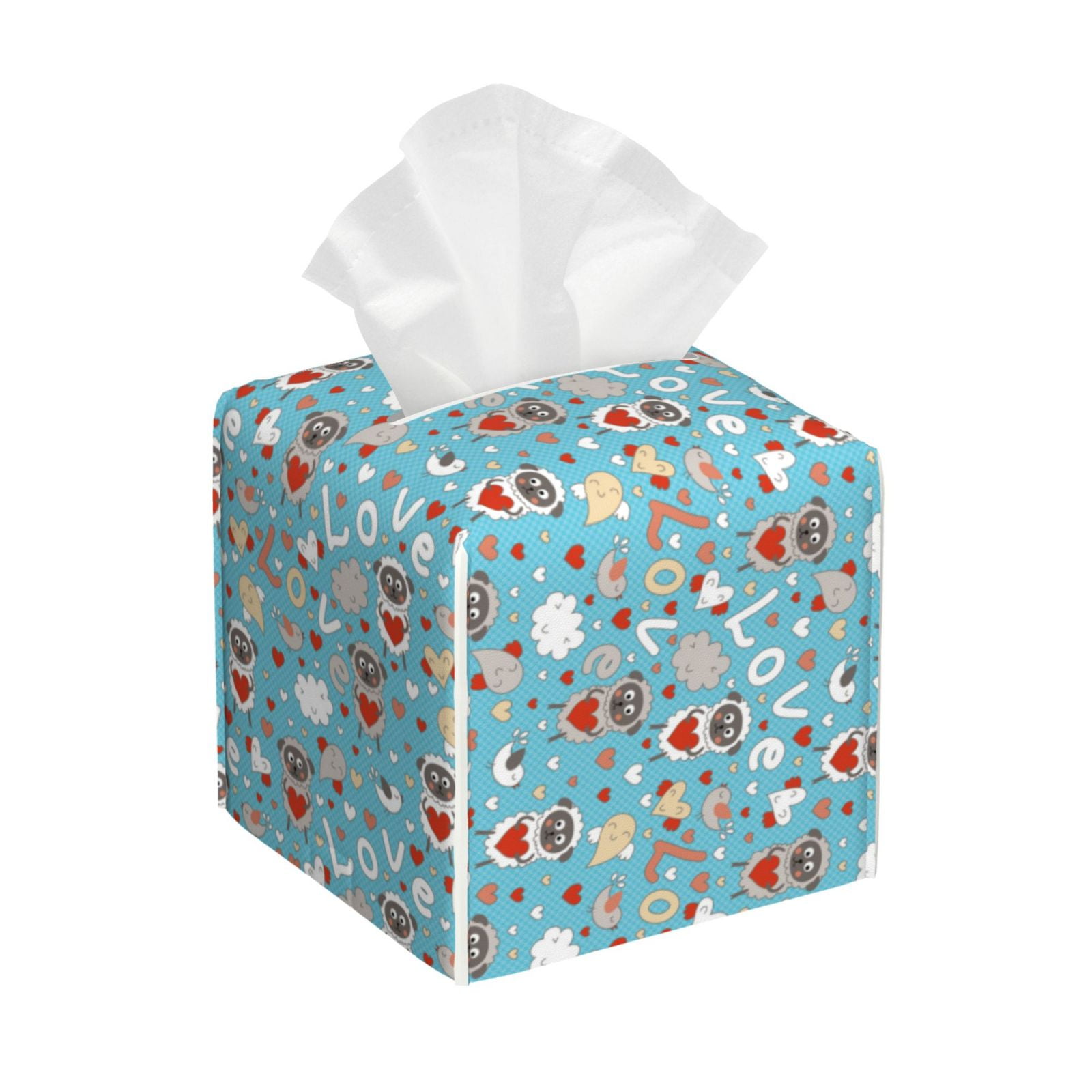 Naloa Funny Cartoon Animals Tissue Box Cover Leather Tissue Holder ...