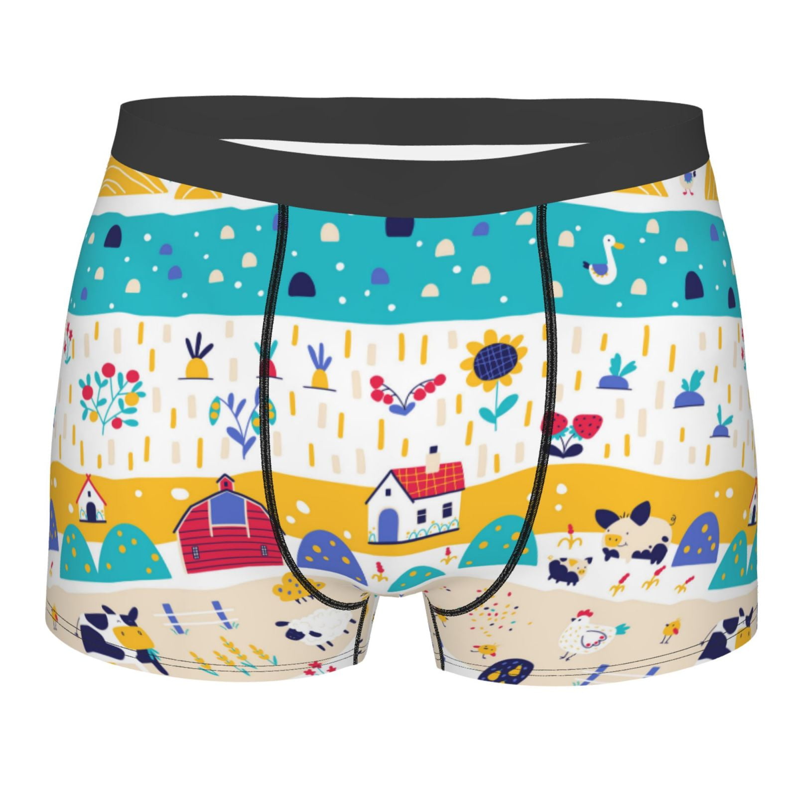Naloa Funny Farm Print Mens Underwear - Boxers for Men, Classic Briefs ...