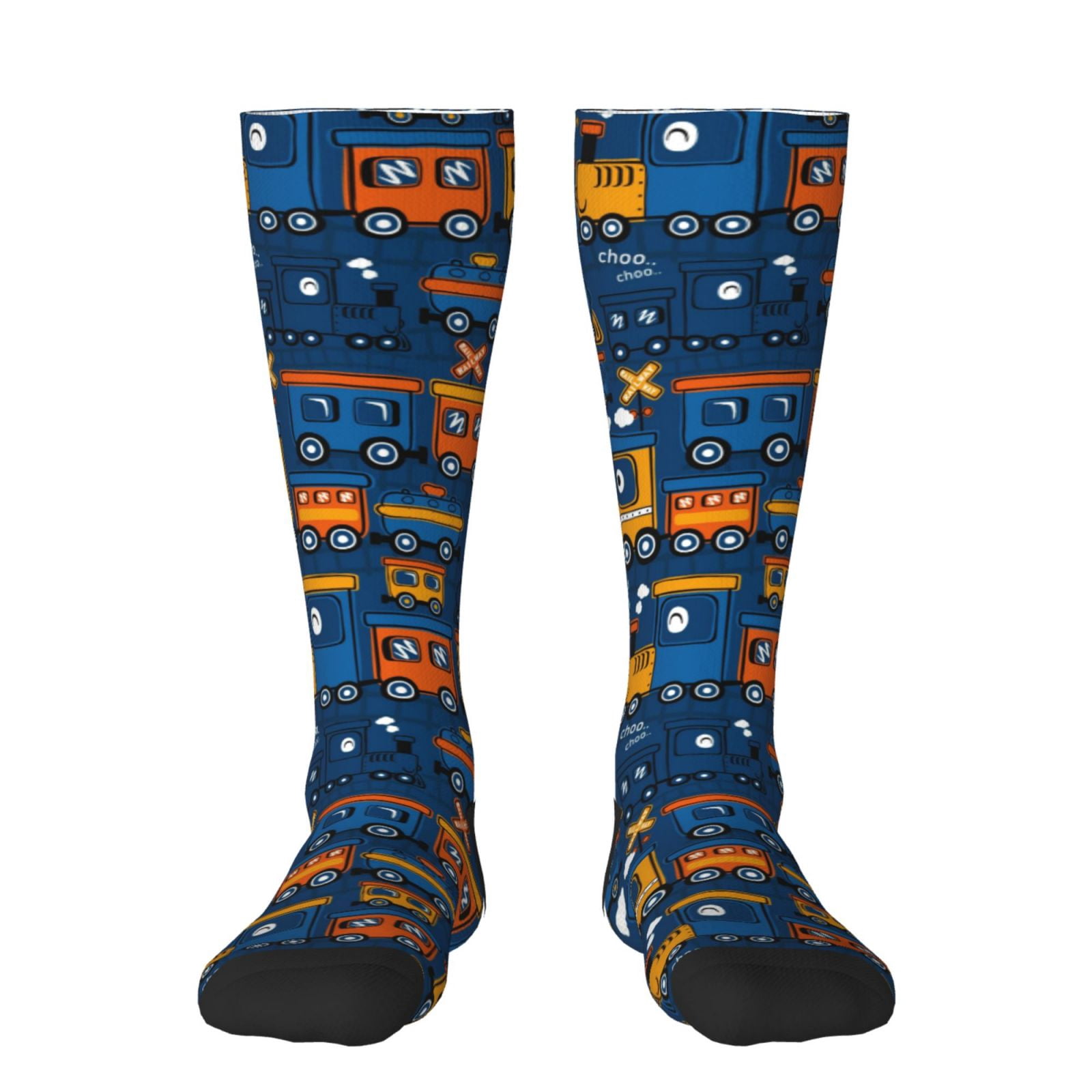 Naloa Funny Steam Train Thigh High Socks Extra Long Stretchy Sock Women ...