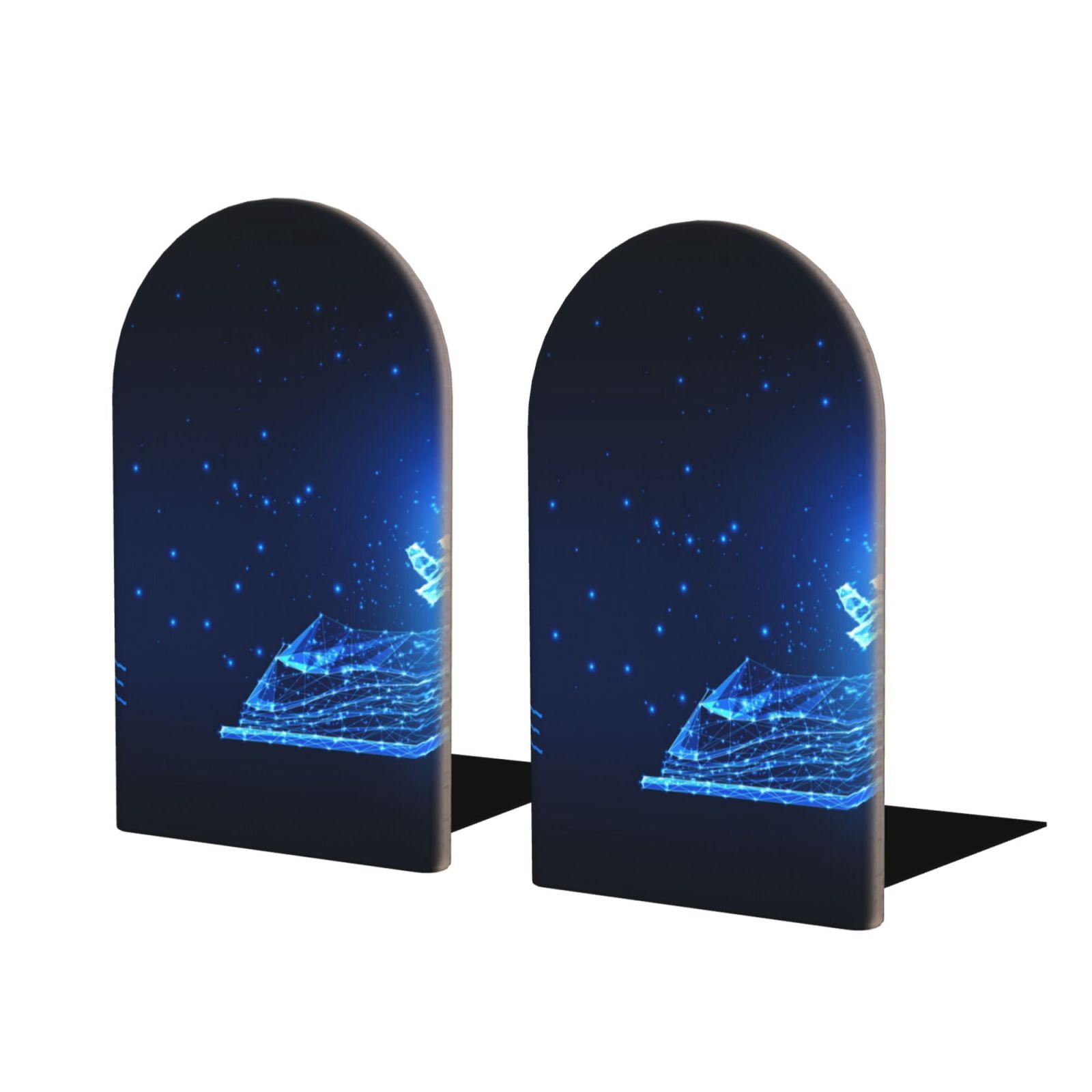 Naloa Futuristic Book Knowledge Wood Non-Skid Bookend for Shelves,Book ...