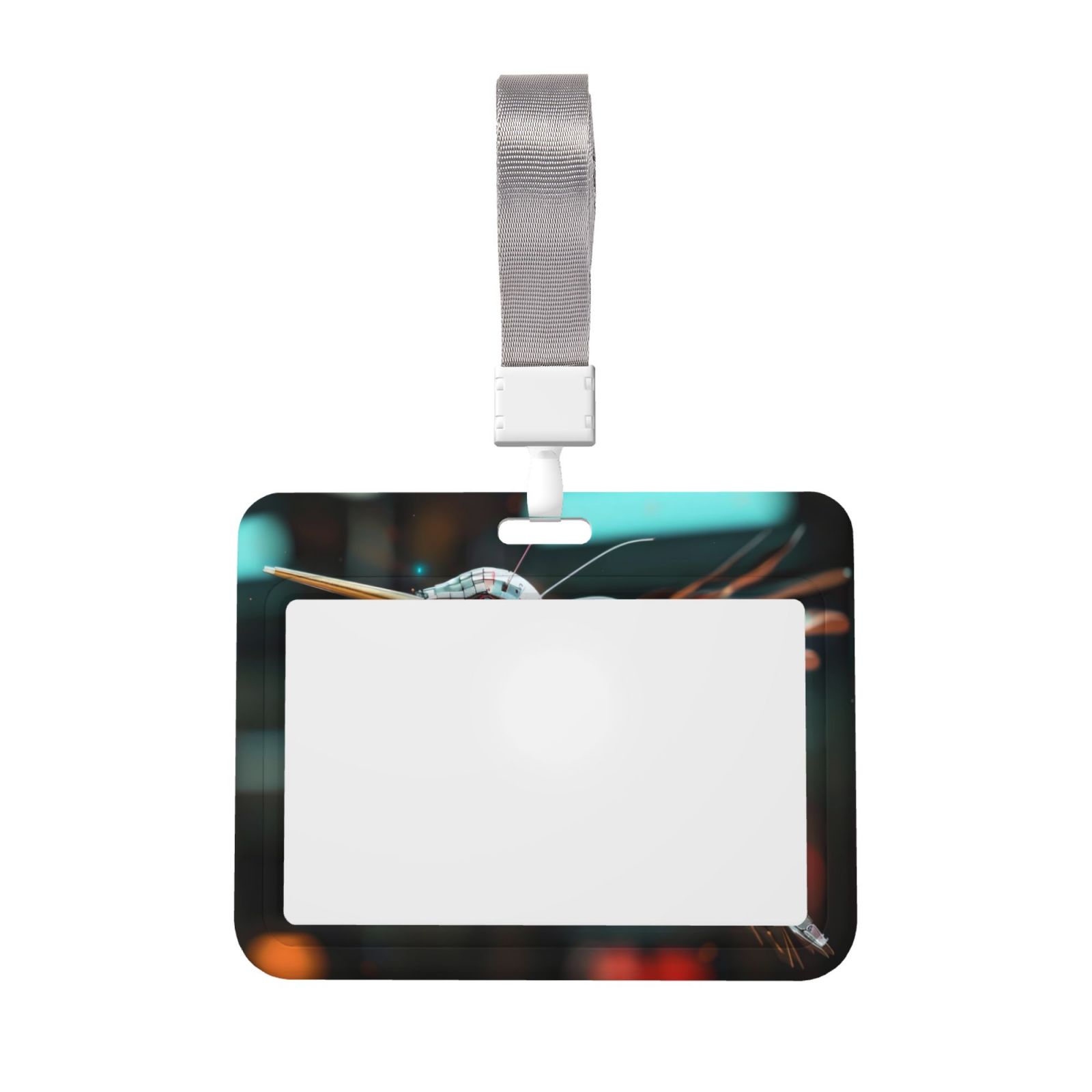 Naloa Futuristic Robot Hummingbird Card Badge Holder Work Badge Sleeve ...