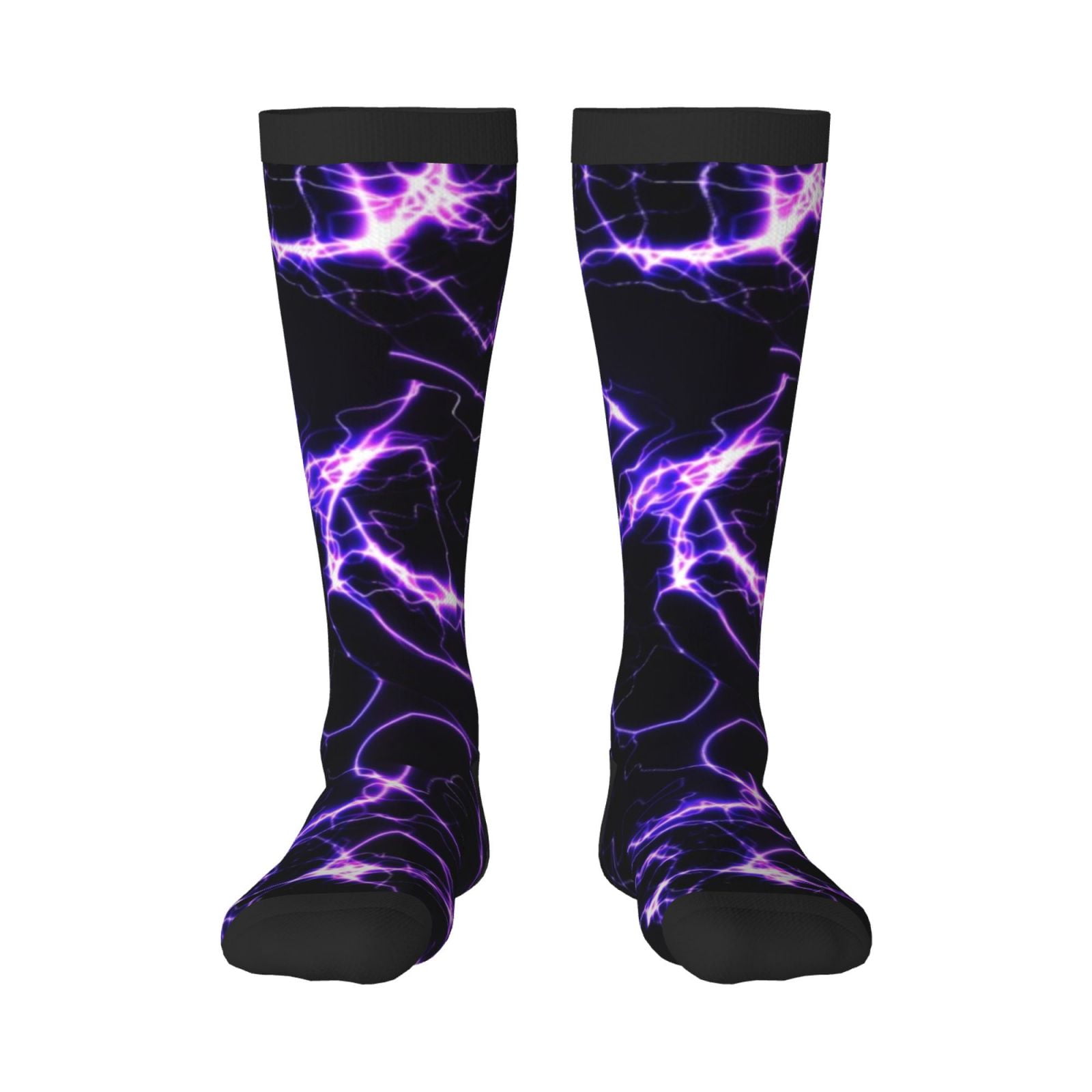 Naloa Galaxy Lightning Thigh High Socks Extra Long Stretchy Sock Women Over Knee High Opaque ...