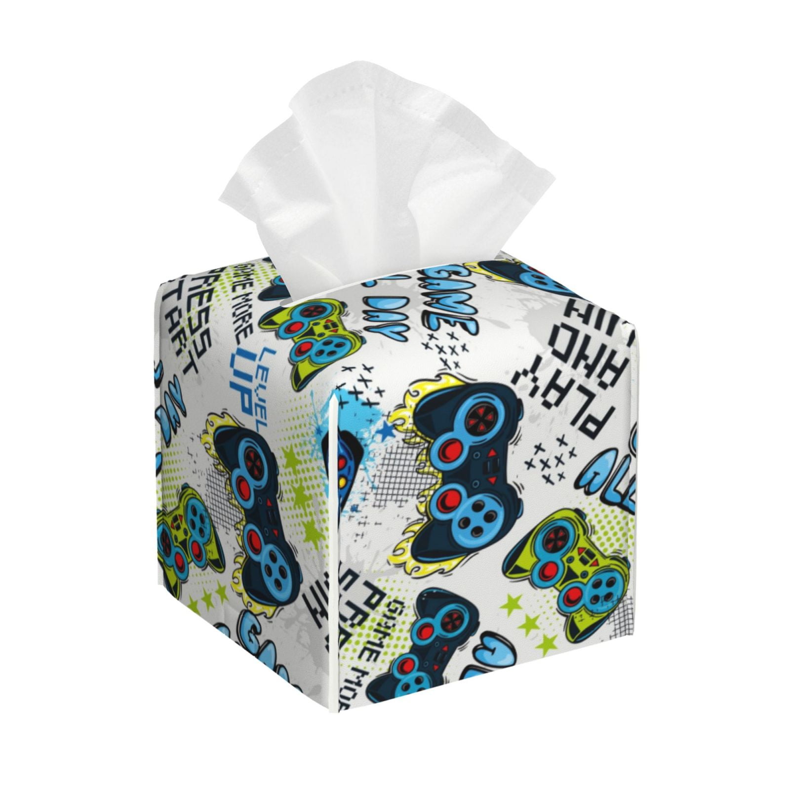 Naloa Game All Day Tissue Box CoverLeather Tissue Holder Square Facial ...