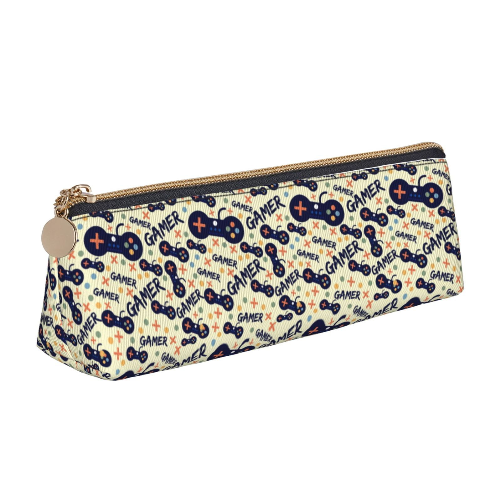 Naloa Game Controller Print Leather Pencil Case - Portable Big Capacity ...