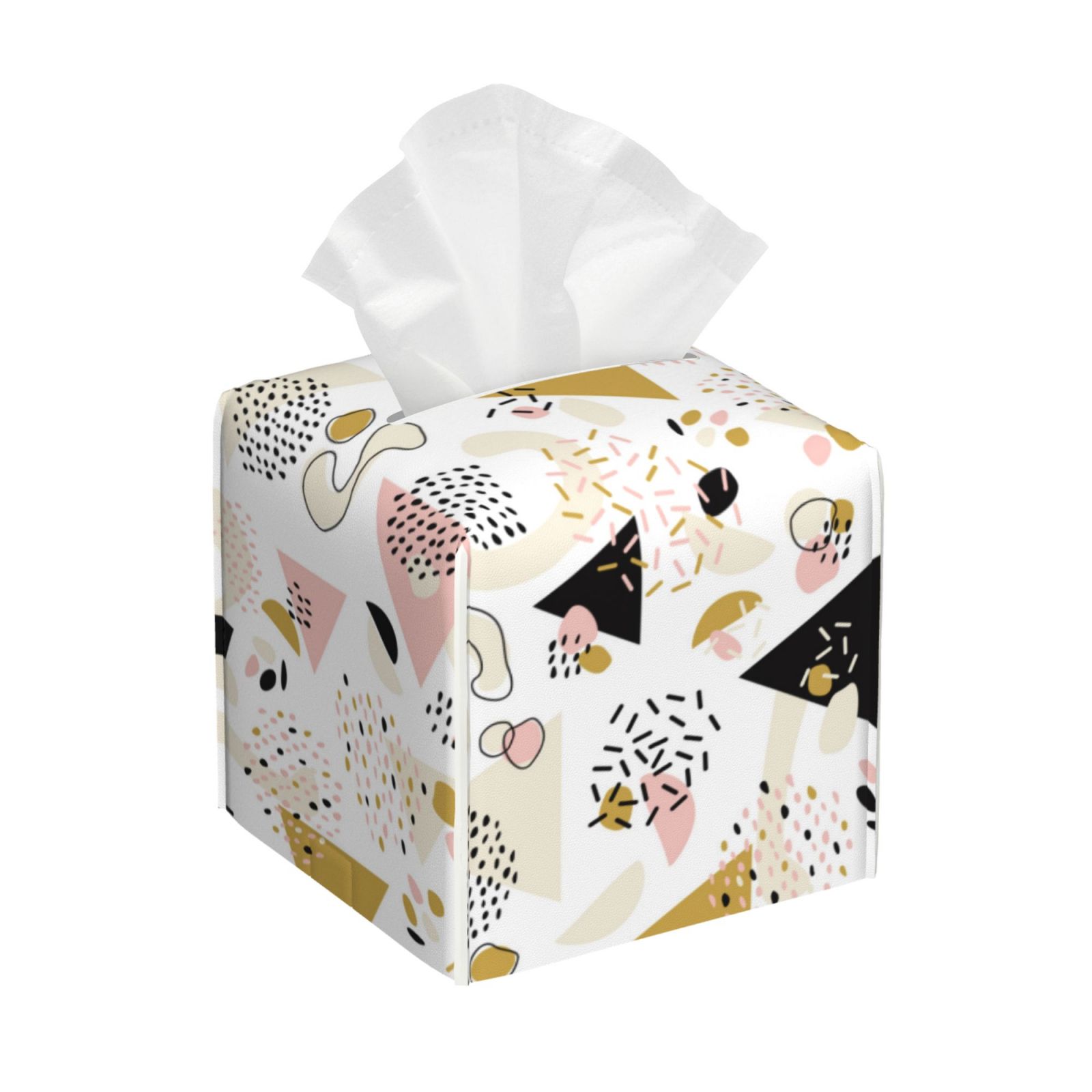 Naloa Geometric Triangle Tissue Box CoverLeather Tissue Holder Square ...