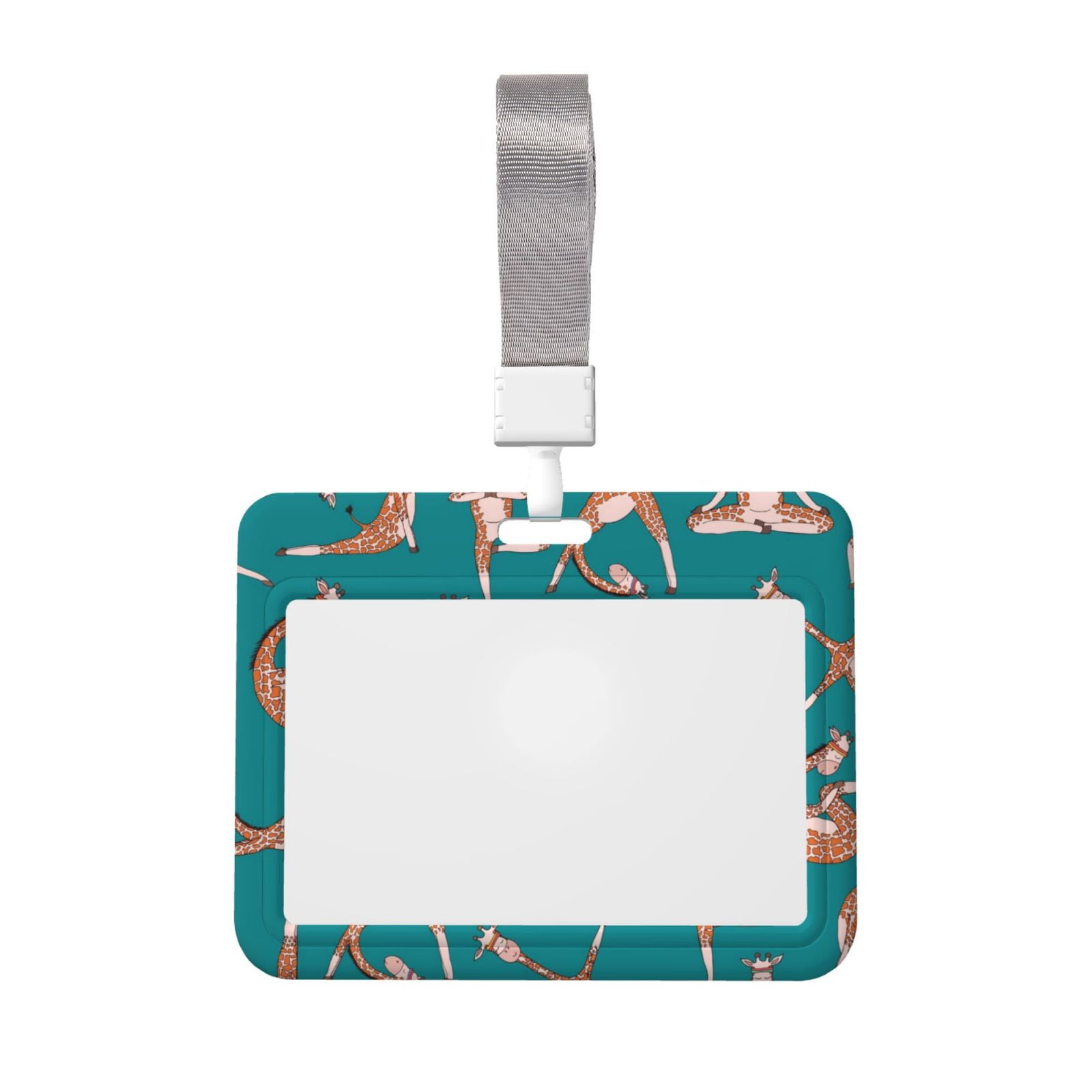 Naloa Giraffes Doing Various Yoga Card Badge Holder Work Badge Sleeve ...