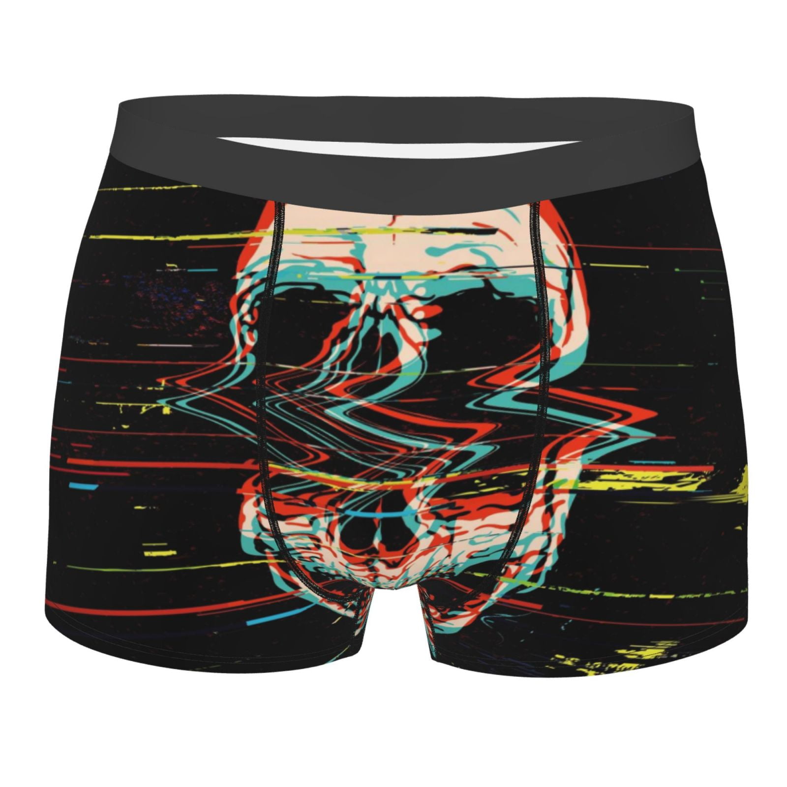 Naloa Glitch Screaming Skull Print Mens Underwear - Boxers for Men ...