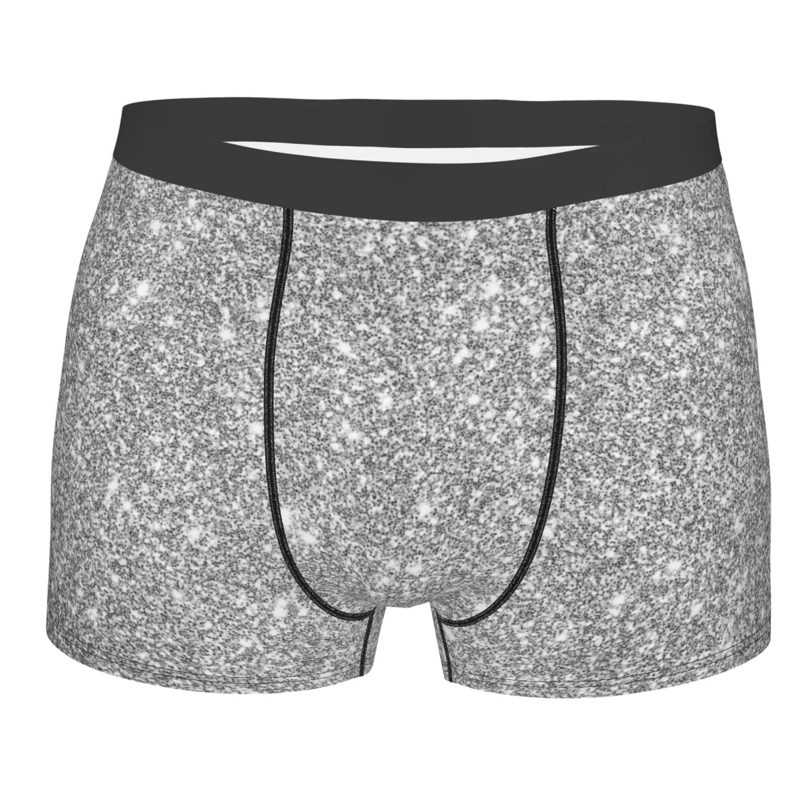 Naloa GlitterSilver Print Mens Underwear - Boxers for Men, Classic ...