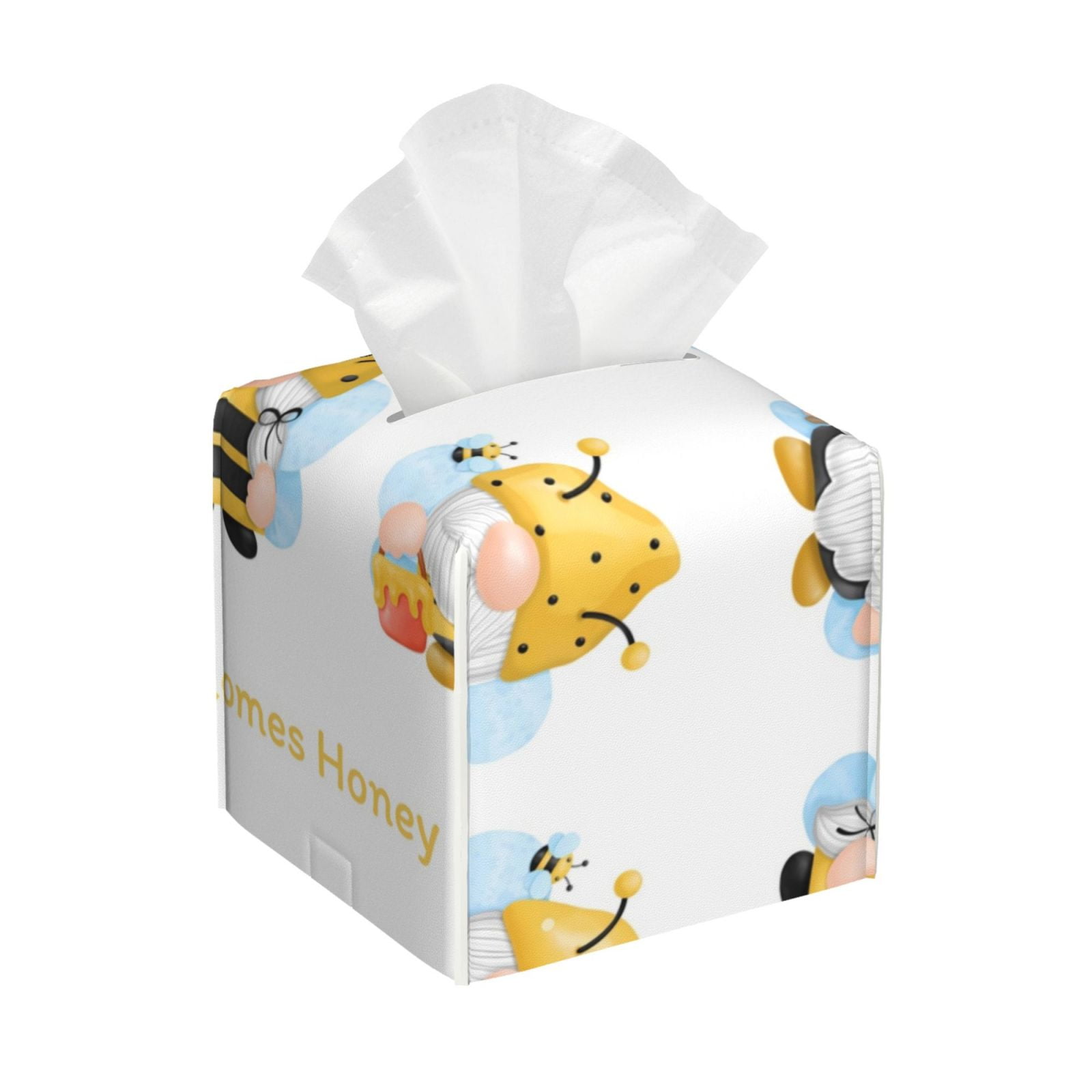 Naloa Gnomes Honey Bee Tissue Box Cover Leather Tissue Holder Square ...