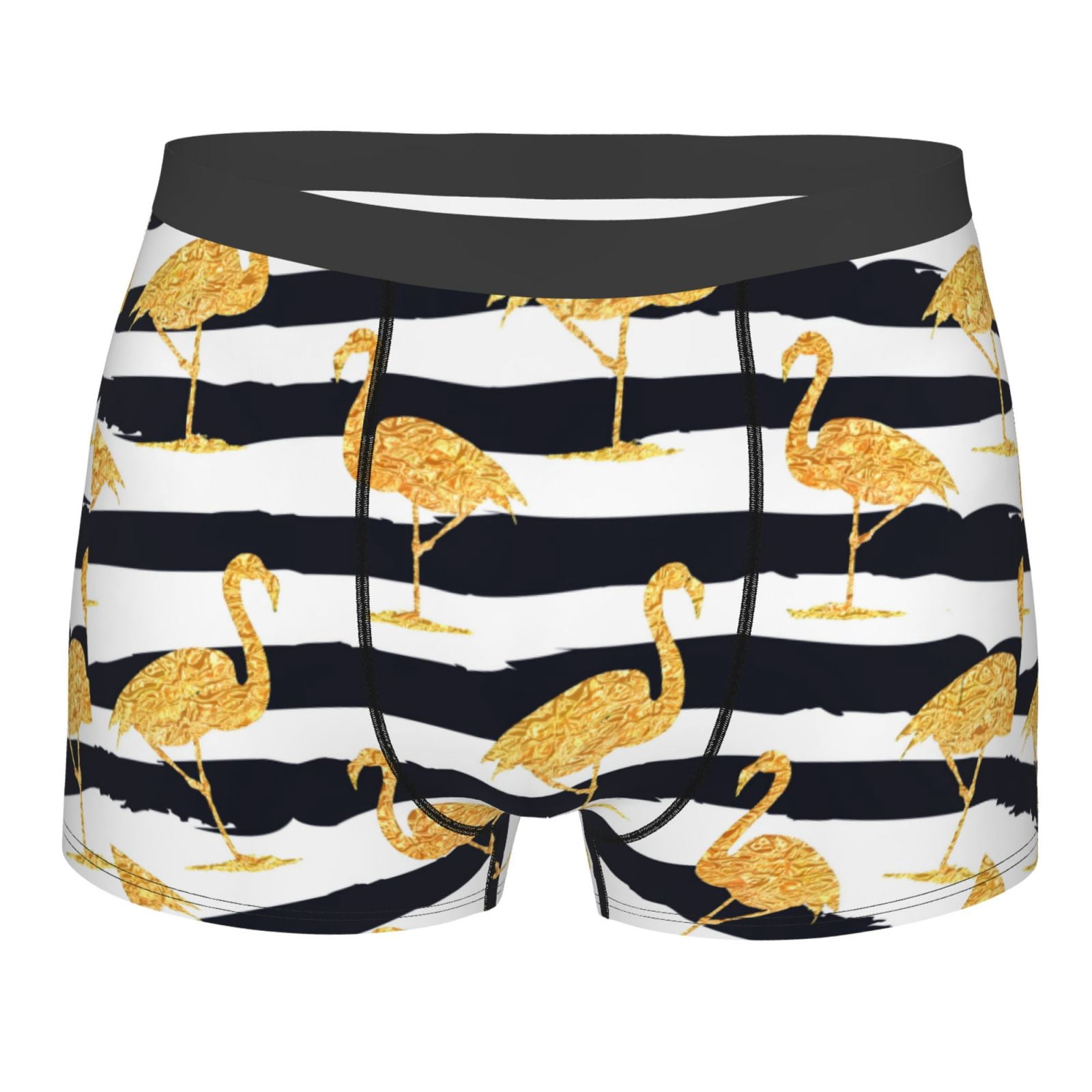 Naloa Gold Flamingo Print Mens Underwear - Boxers for Men, Classic ...