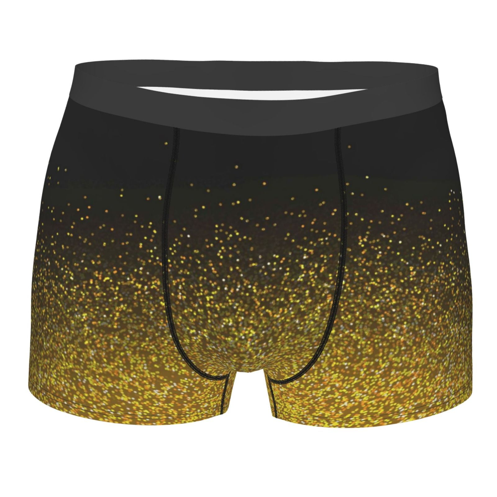 Naloa Gold Glitter Gradient Print Mens Underwear - Boxers for Men ...
