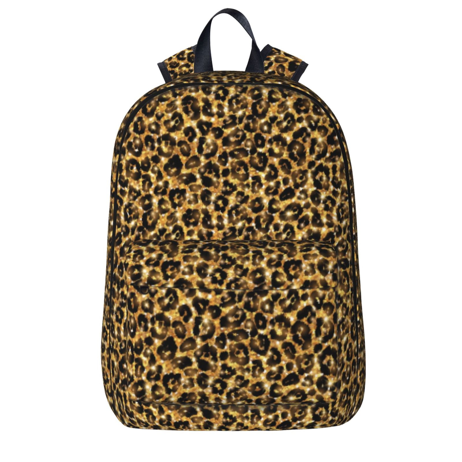 Naloa Gold Glitter Leopard Print Laptop Backpack - Computer Bag with 2 ...