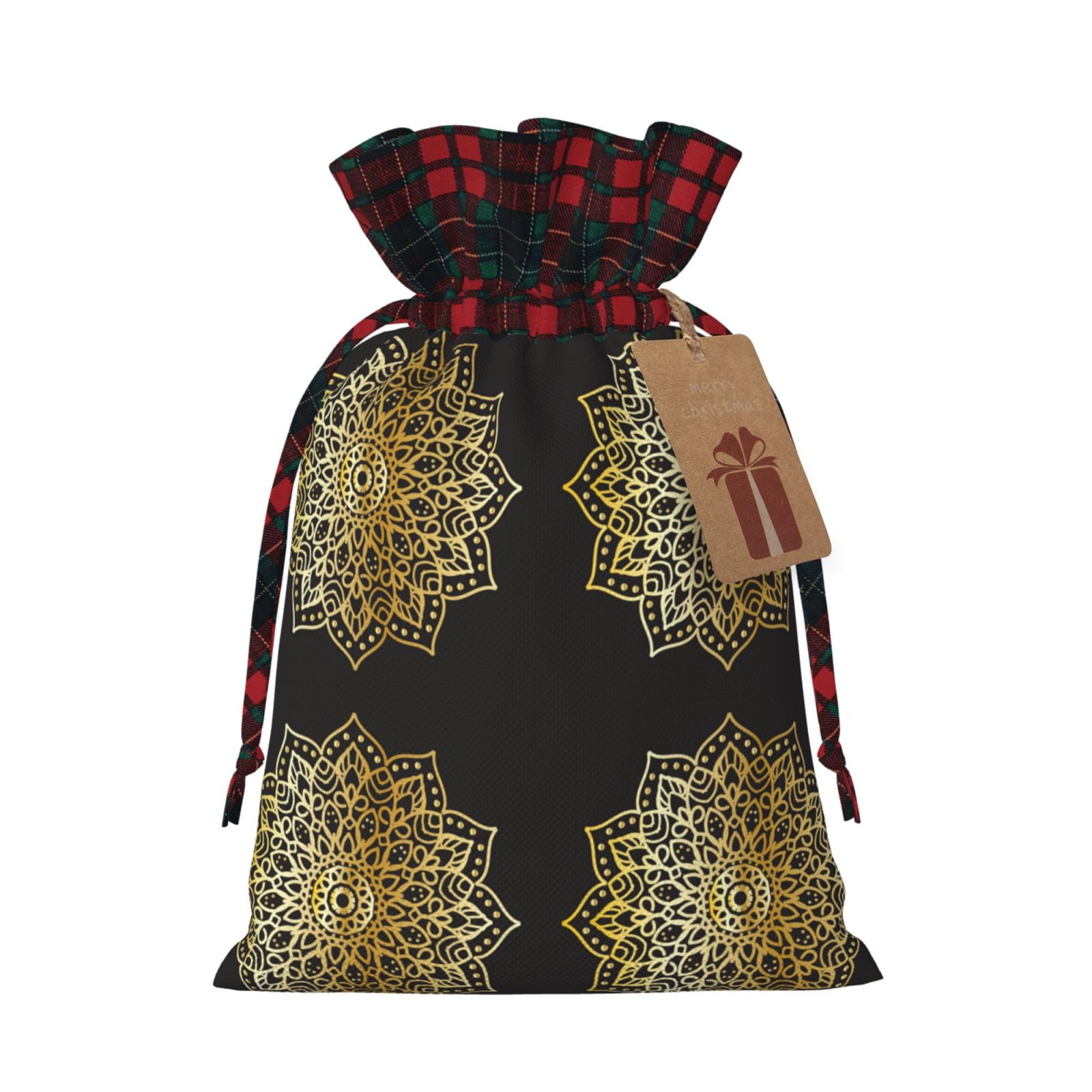 Naloa Gold Mandala Christmas Gift Bags Christmas Drawstring Gift Bags ...
