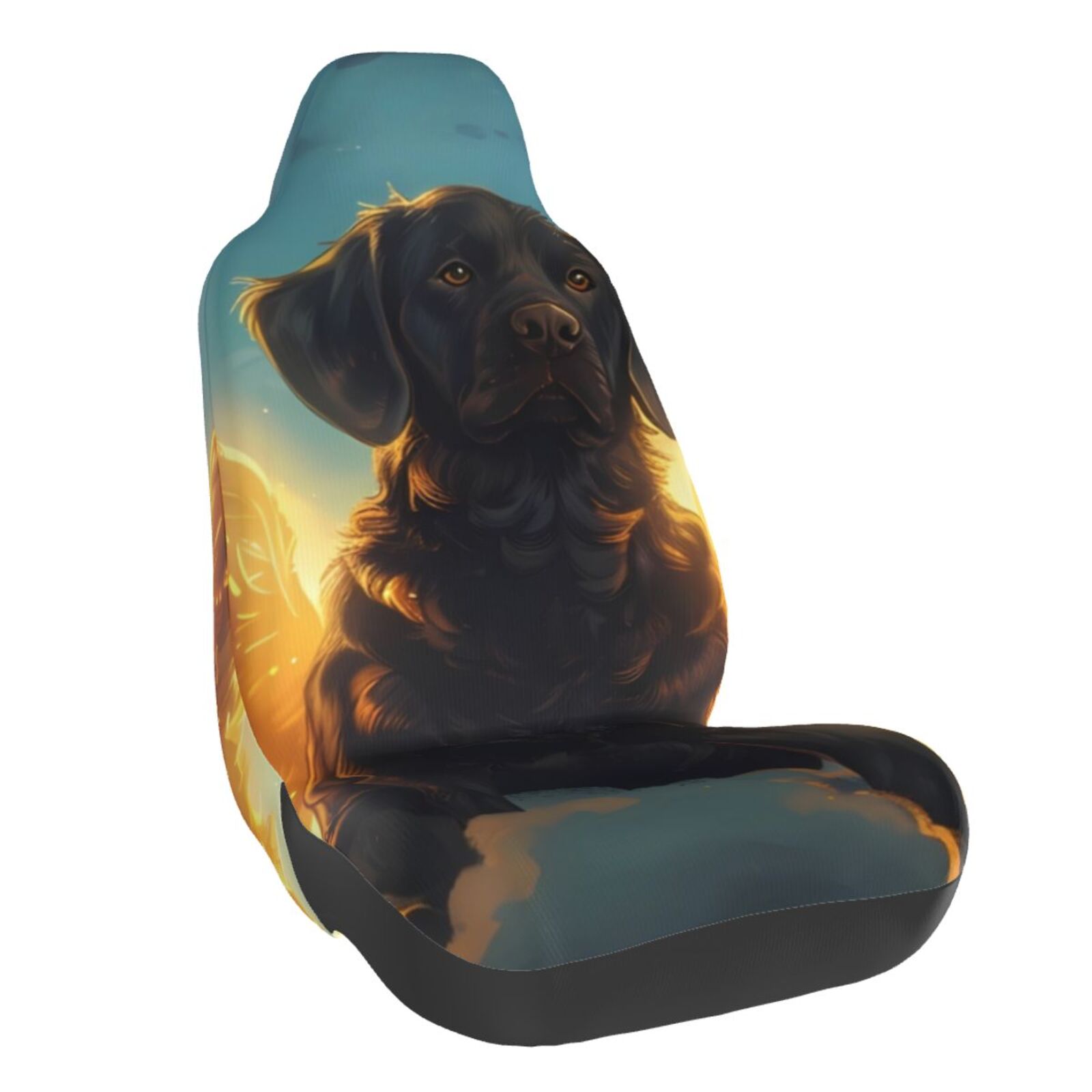 Naloa Golden Cloud Winged Dog Car Seat Covers Universal Front Seat ...