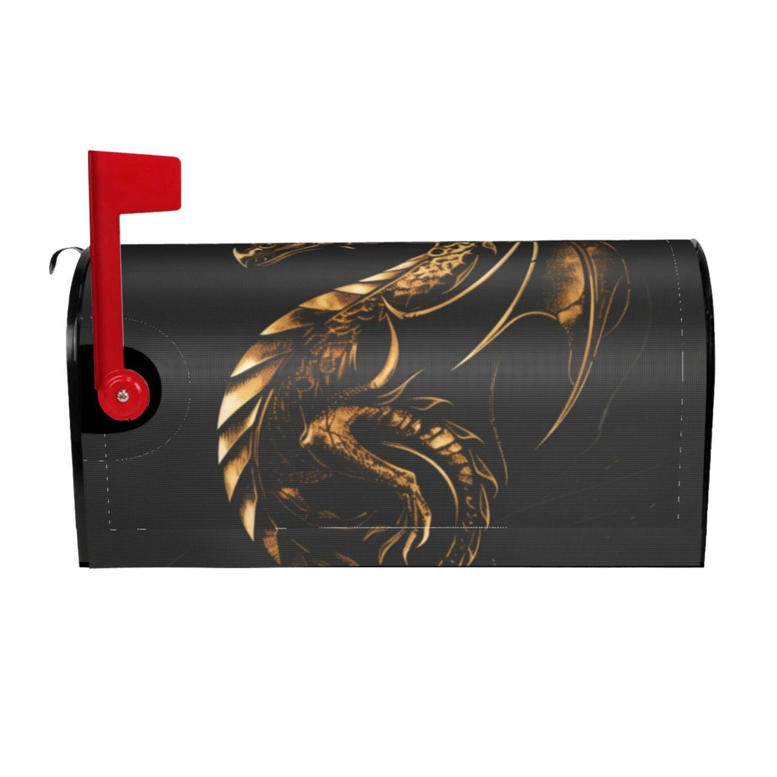 Naloa Golden Dragon Tattoo Art Mailbox Covers Magnetic Post Box Cover ...
