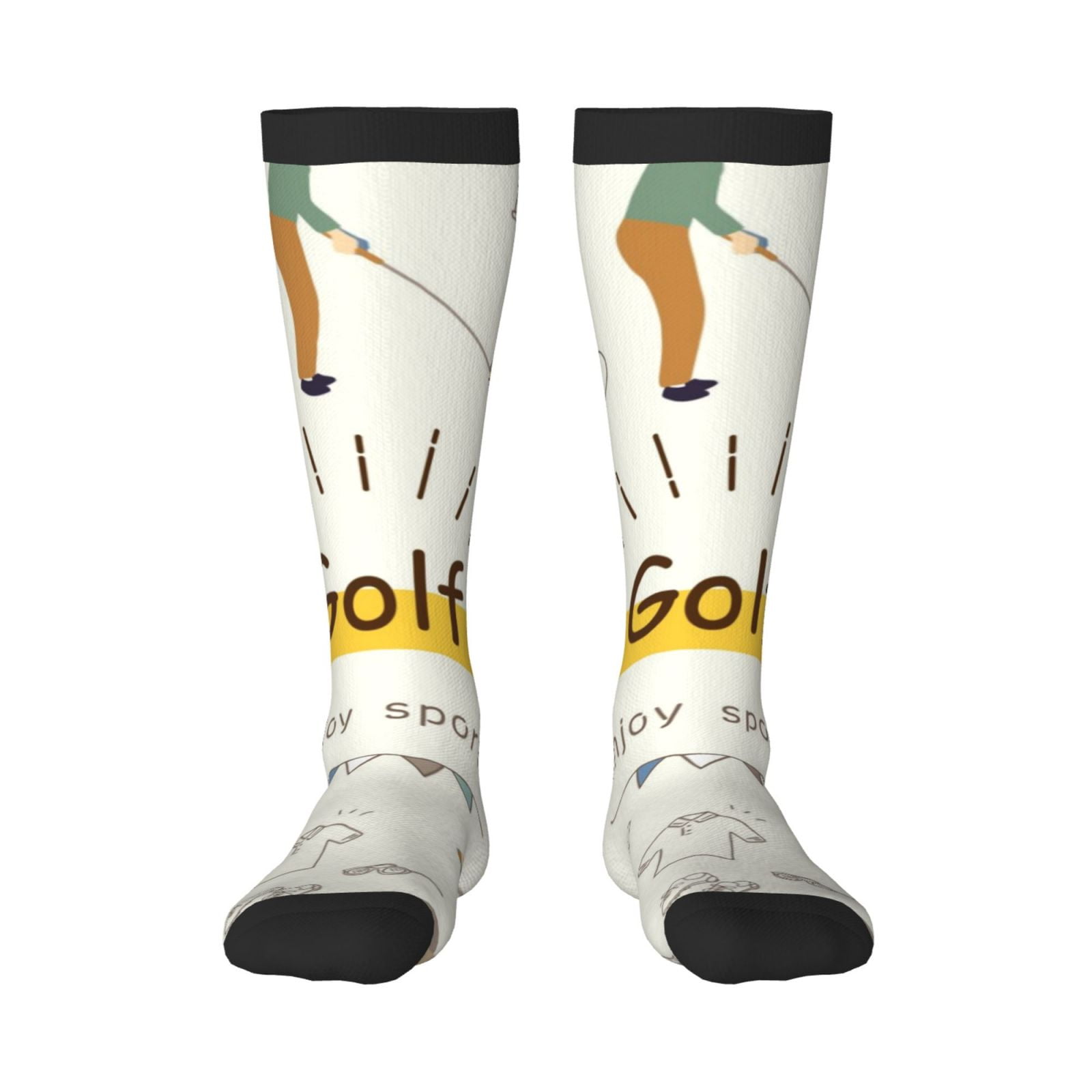 Naloa Golf Icons And Golfer Thigh High Socks Extra Long Stretchy Sock ...