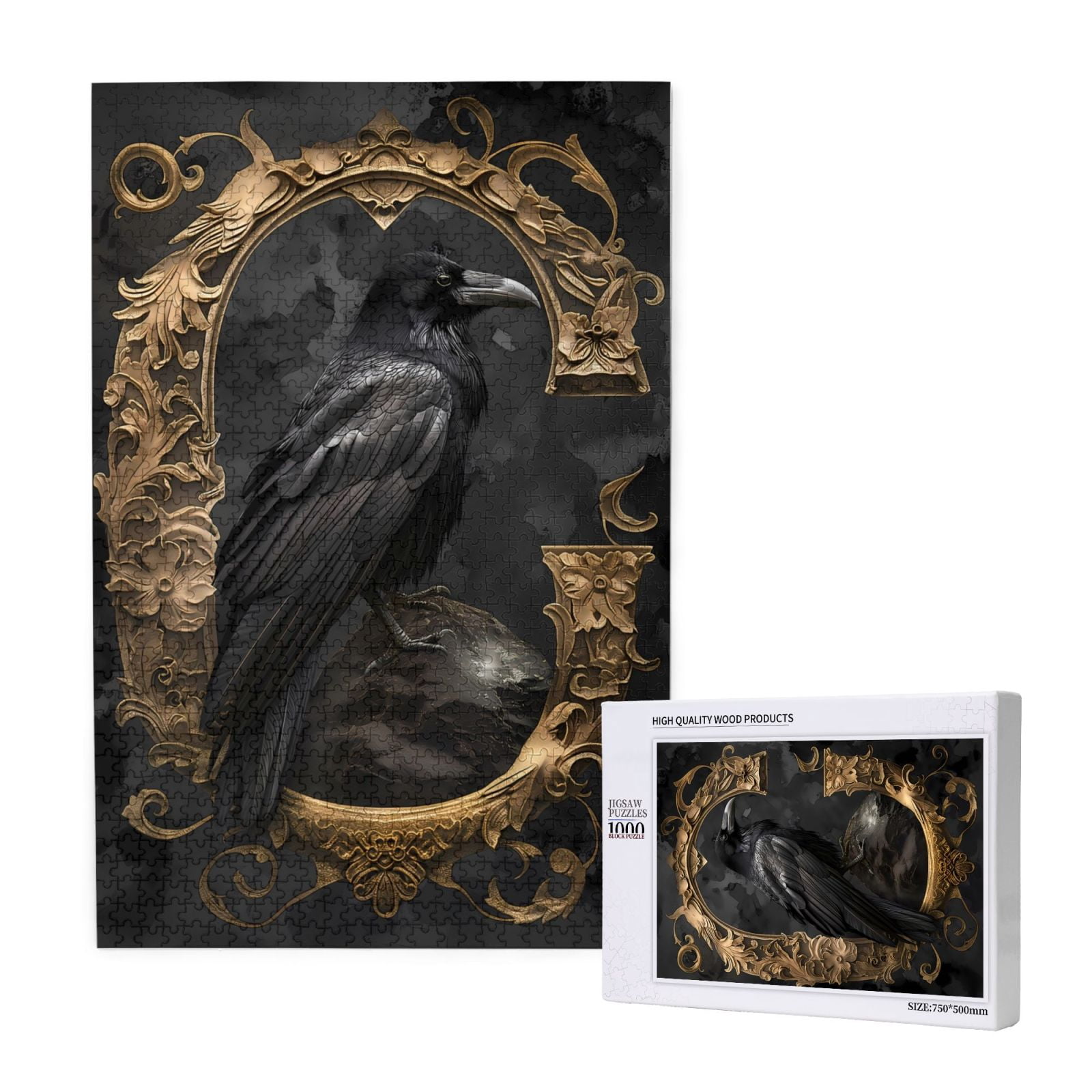 Naloa Gothic Raven Portrait Custom Puzzles Personalized Puzzle 1000 ...