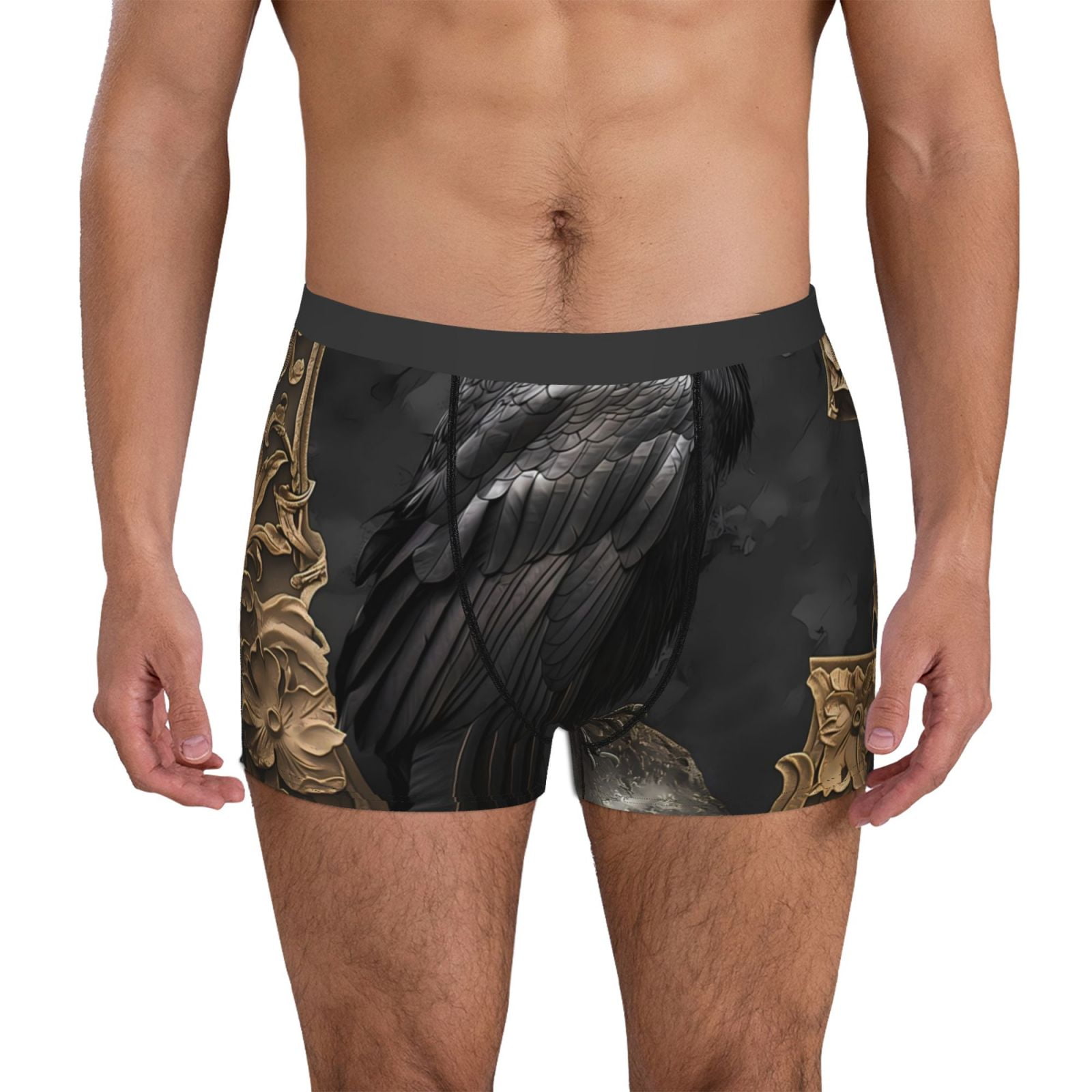 Naloa Gothic Raven Portrait Mens Underwear - Boxers for Men, Mens Boxer ...