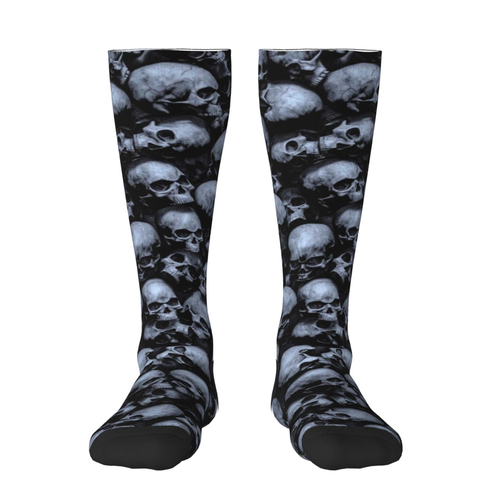 Naloa Gothic Skull Thigh High Socks Extra Long Stretchy Sock Women Over ...