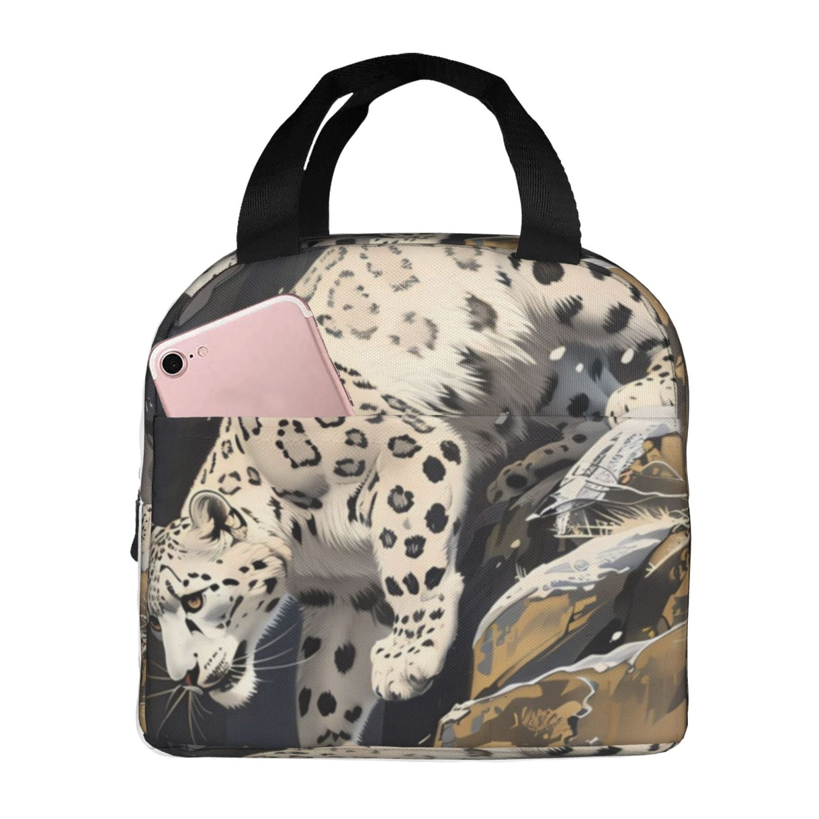 Naloa Graceful Snow Leopard Print Lunch Box for Women Men,Insulated ...