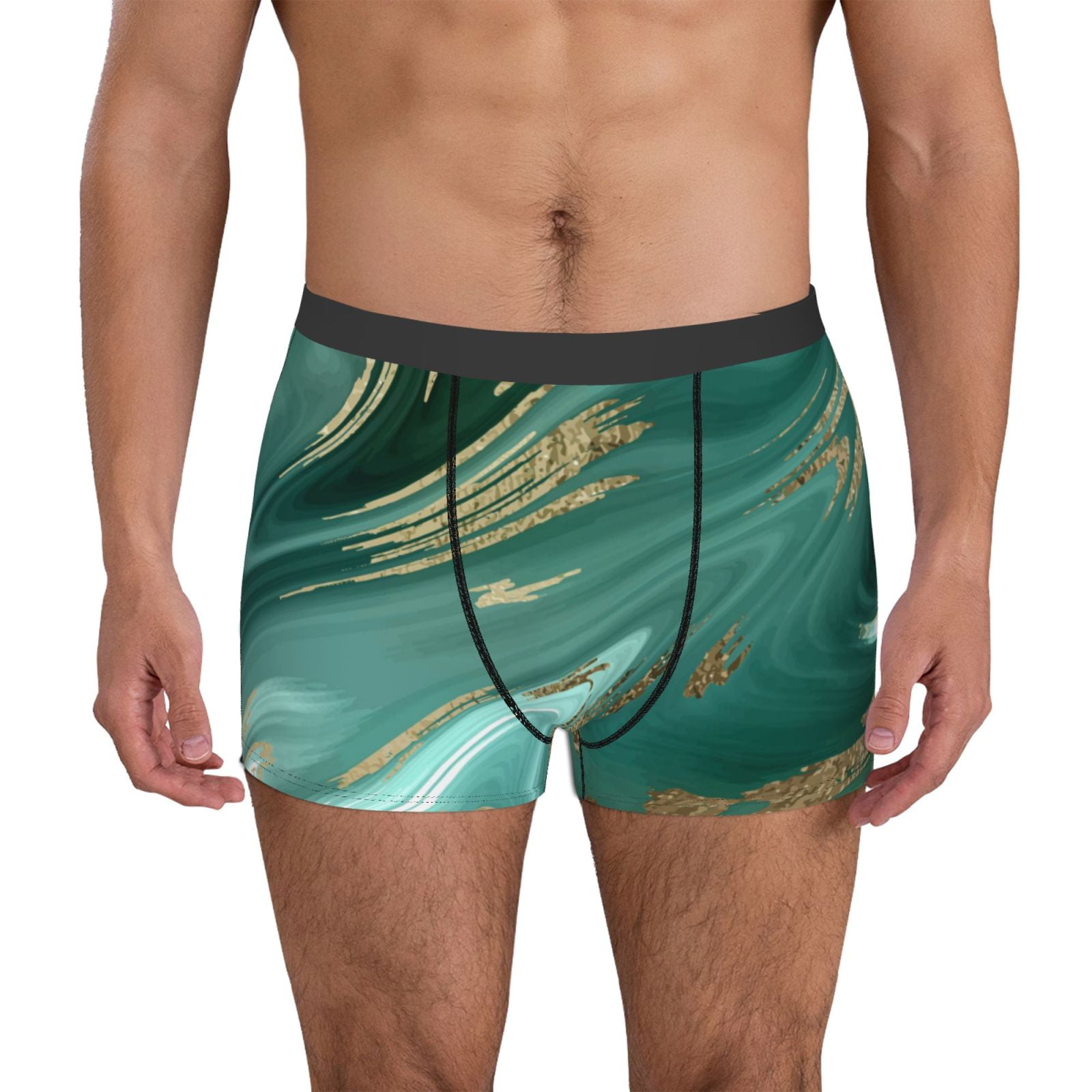 Naloa Green And Gold Marble Mens Underwear - Boxers for Men, Mens Boxer ...