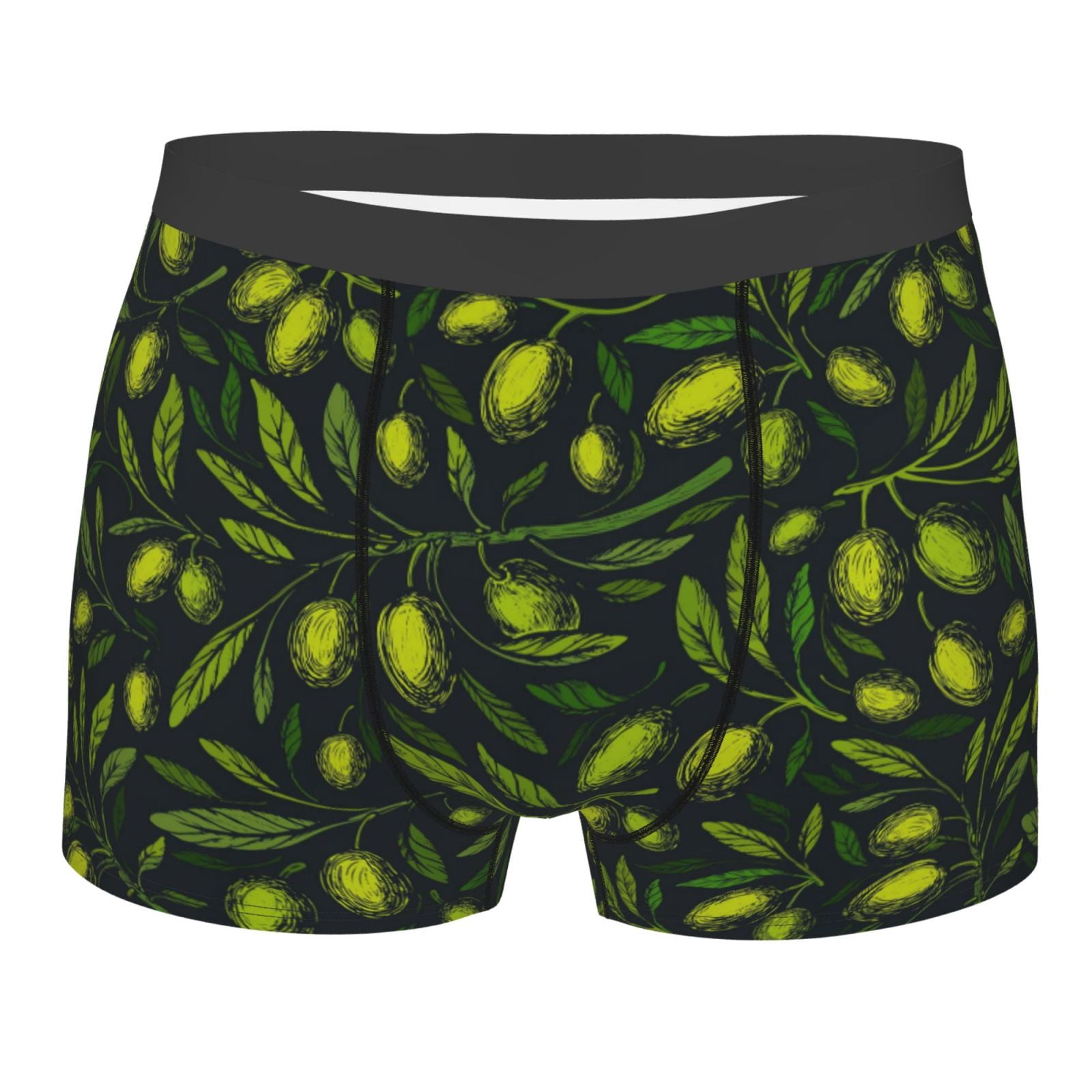 Naloa Green Branch Olive Print Mens Underwear - Boxers for Men, Classic ...