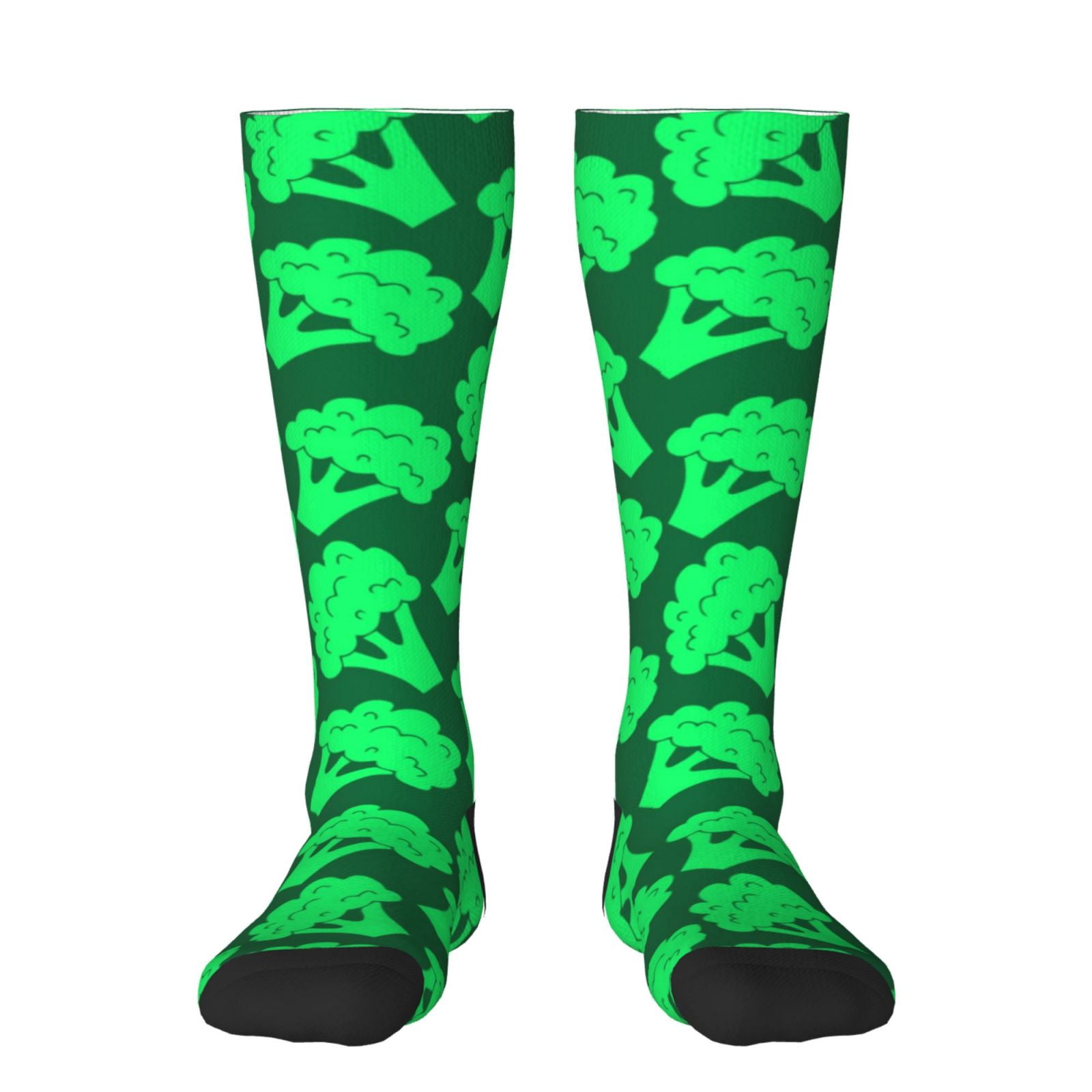 Naloa Green Broccoli Thigh High Socks Extra Long Stretchy Sock Women ...