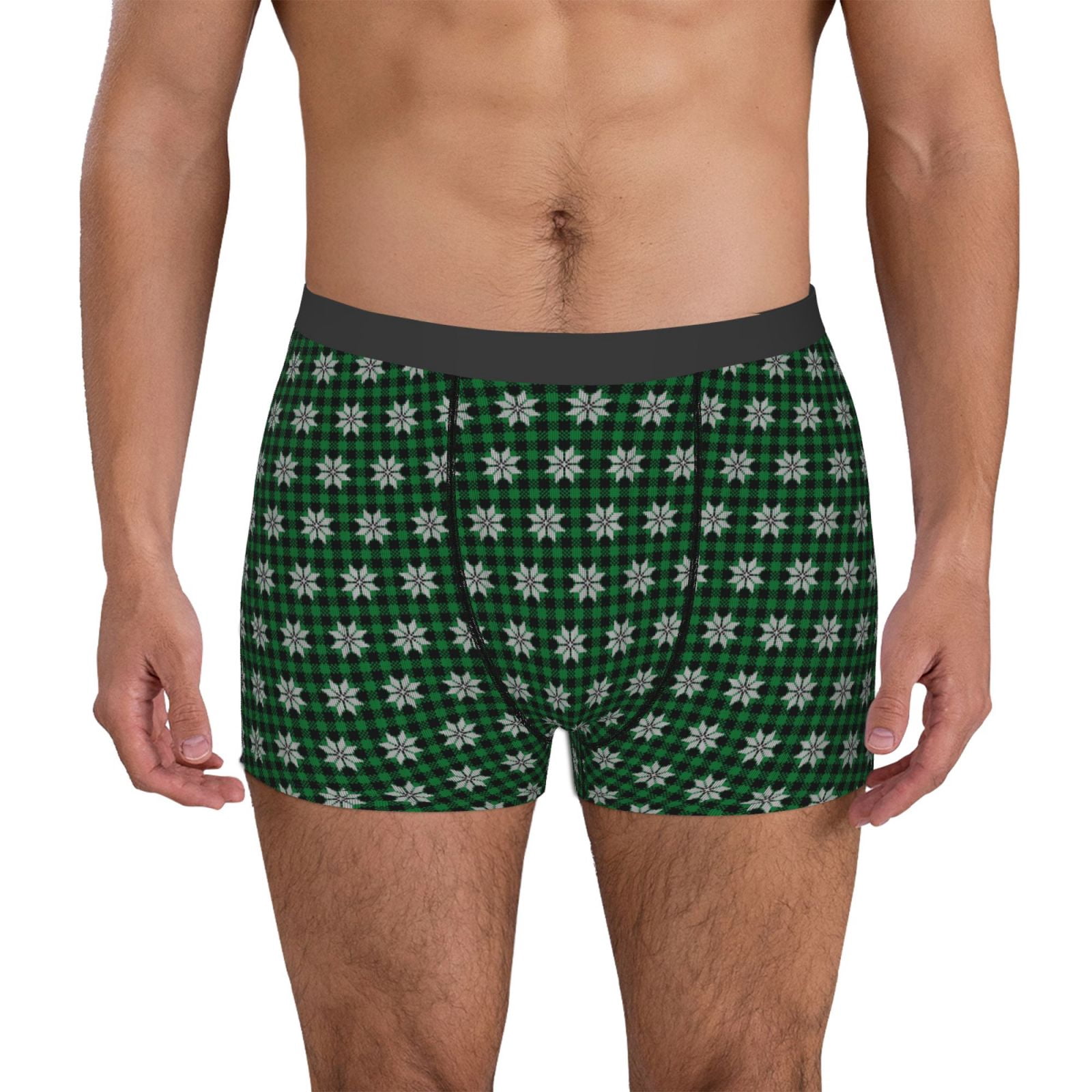 Naloa Green Buffalo Plaid Merry Christmas Mens Underwear - Boxers for ...