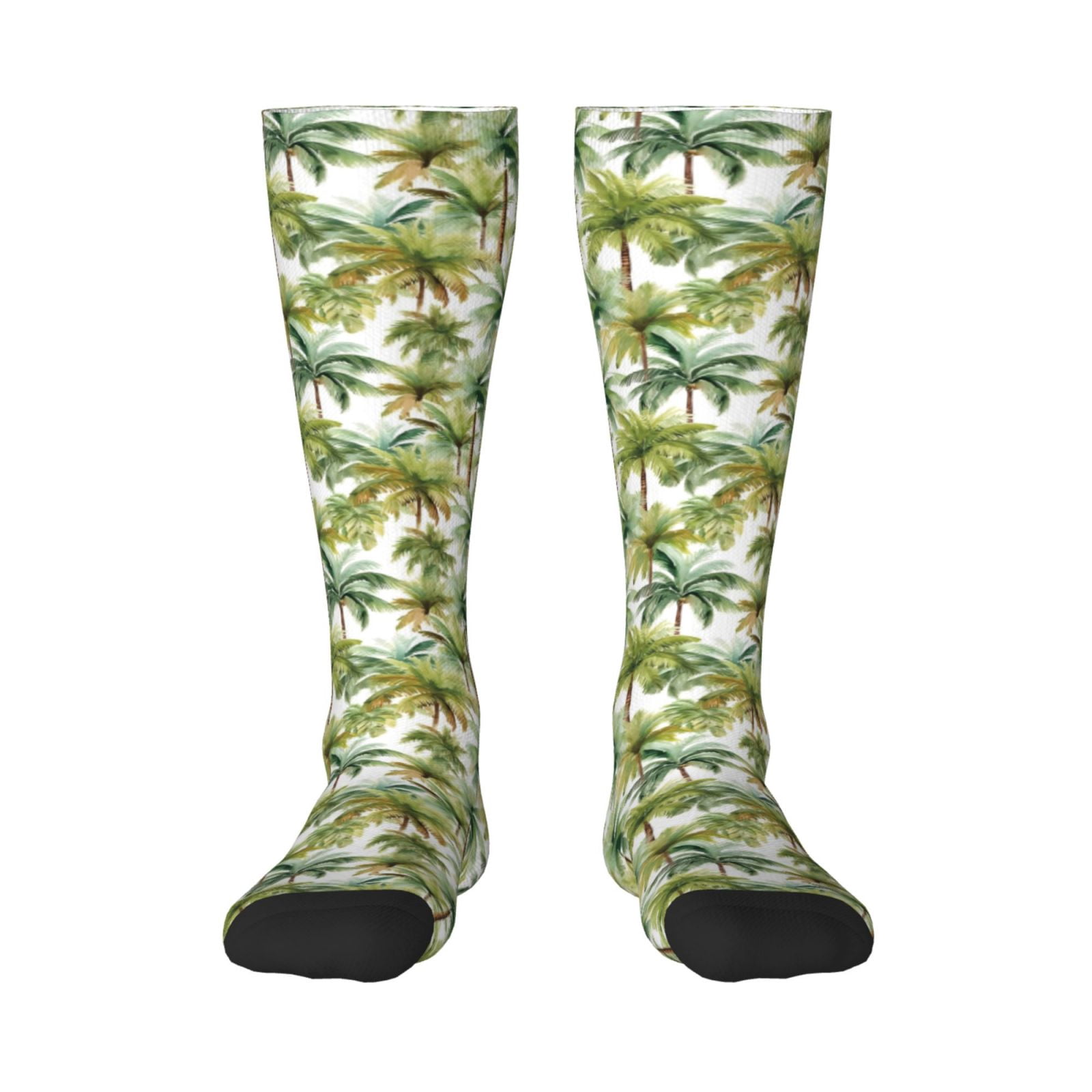 Naloa Green Hawaii Palms Thigh High Socks Extra Long Stretchy Sock ...