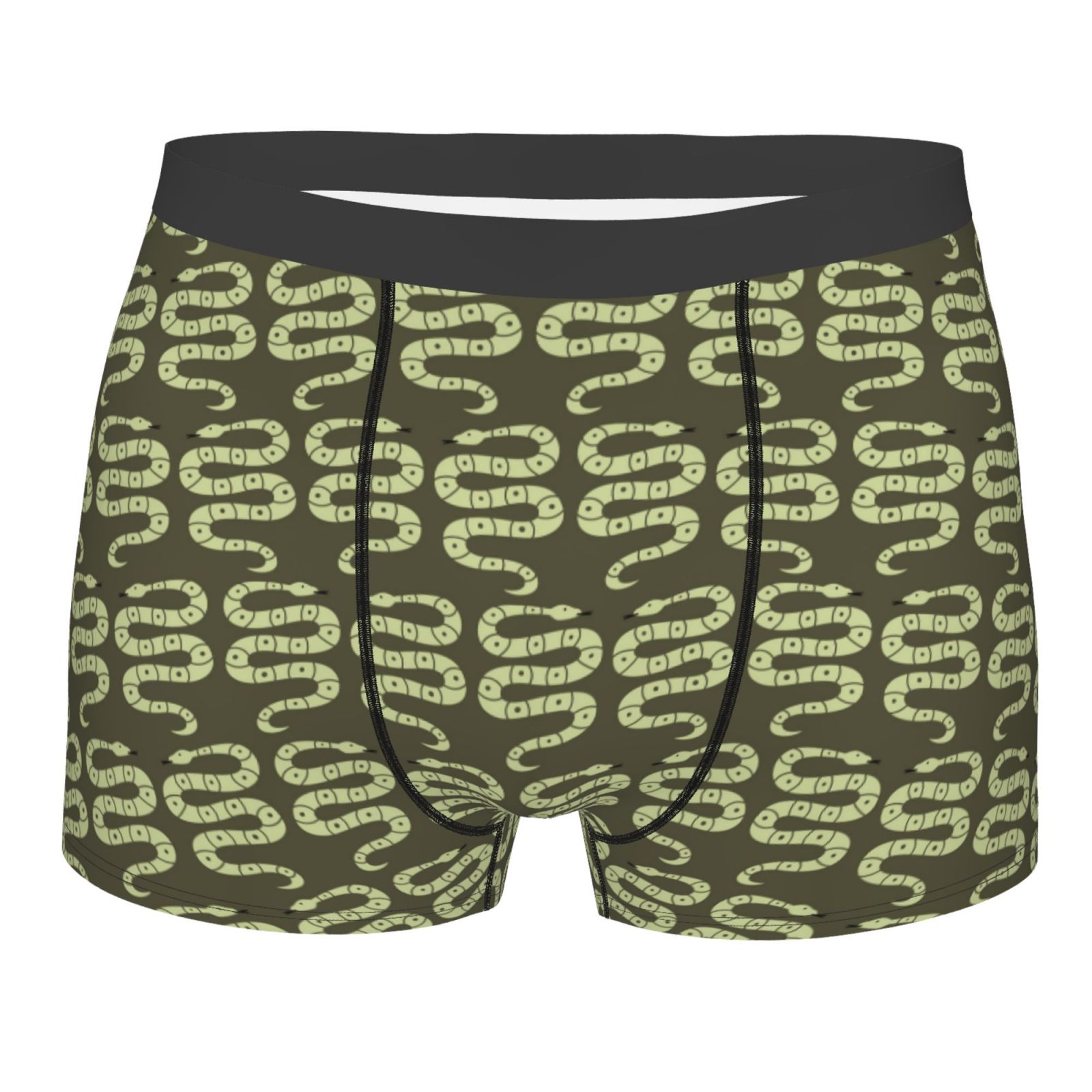 Naloa Green Snake Print Mens Underwear - Boxers for Men, Classic Briefs ...