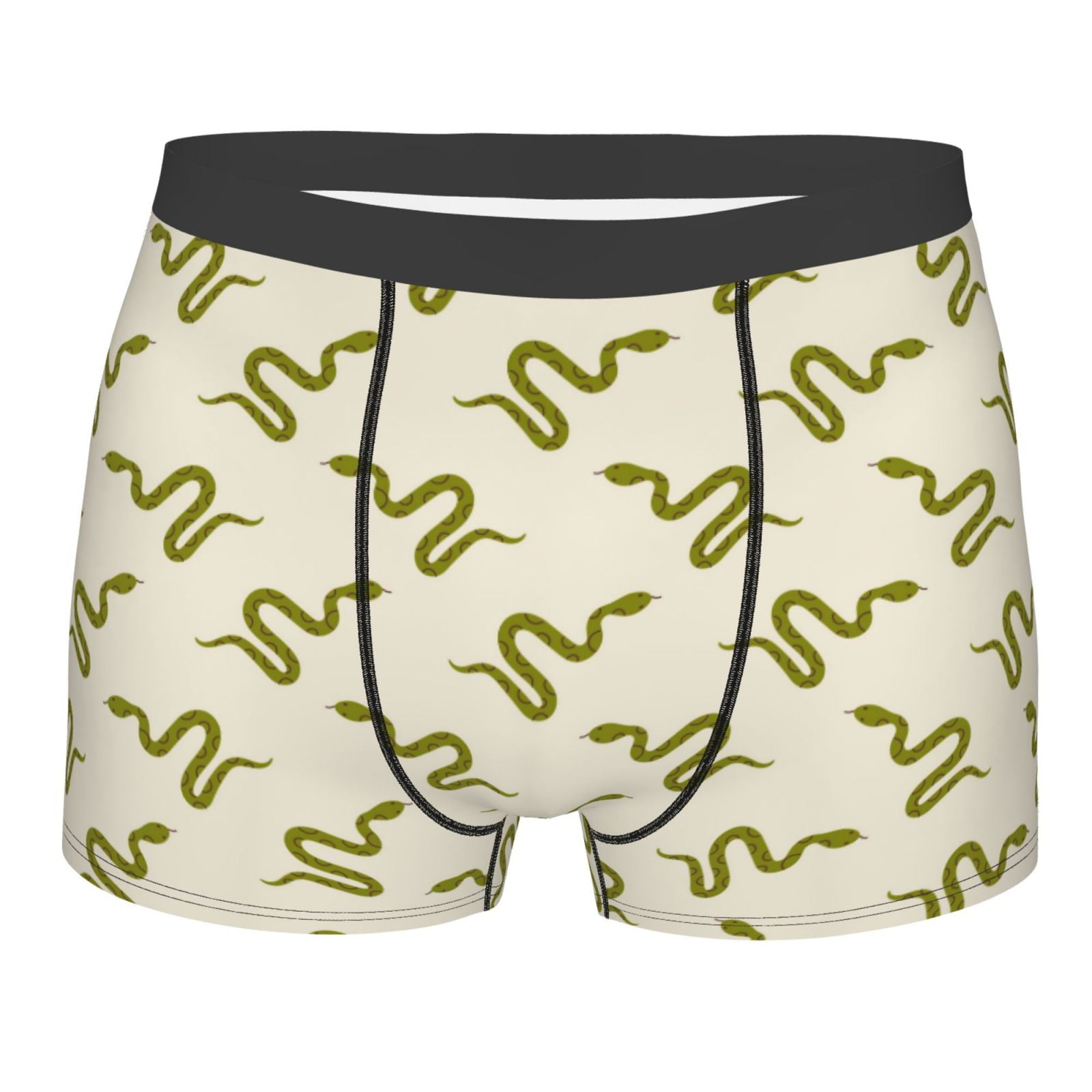 Naloa Green Snake Print Mens Underwear - Boxers for Men, Classic Briefs ...