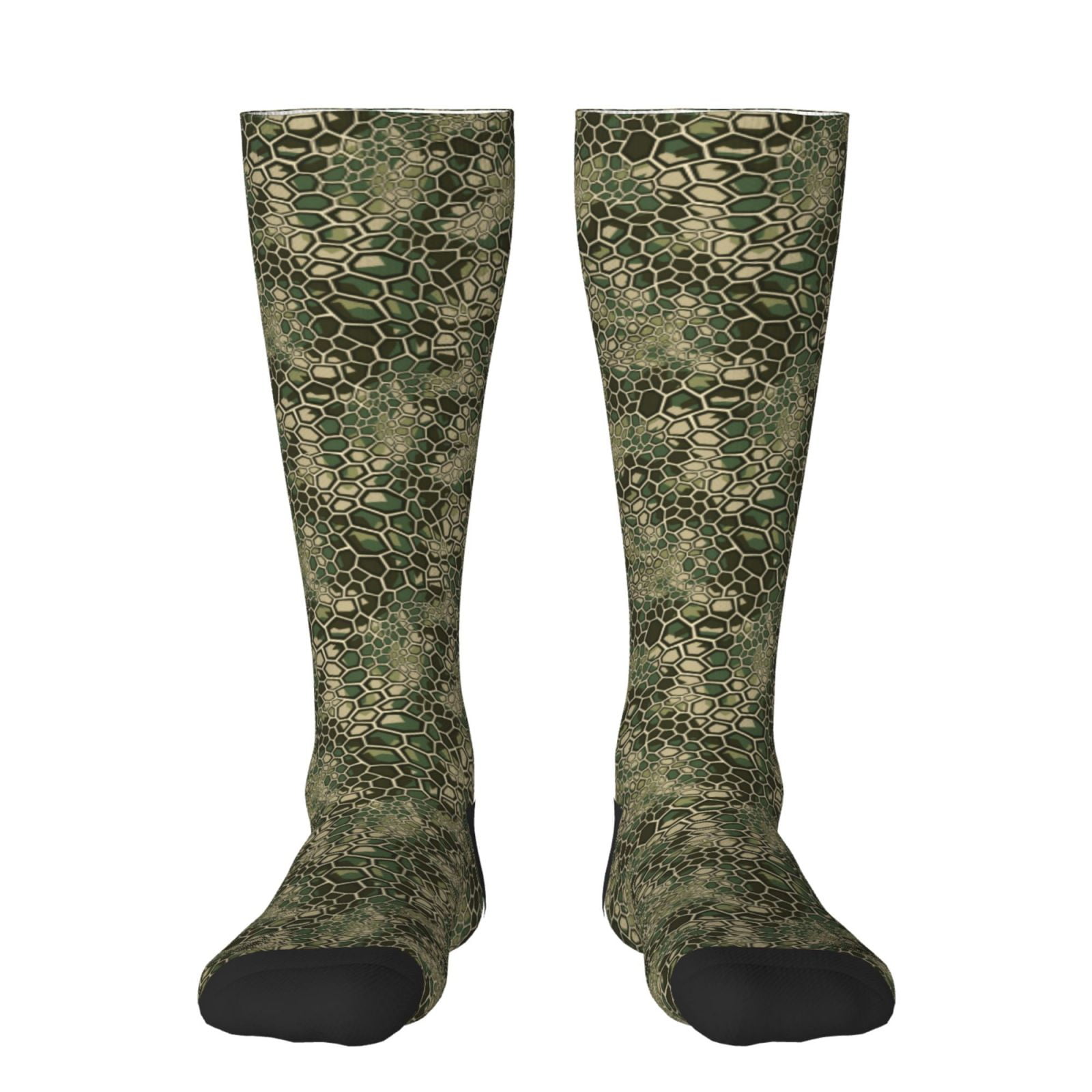 Naloa Green Snake Skin Thigh High Socks Extra Long Stretchy Sock Women ...