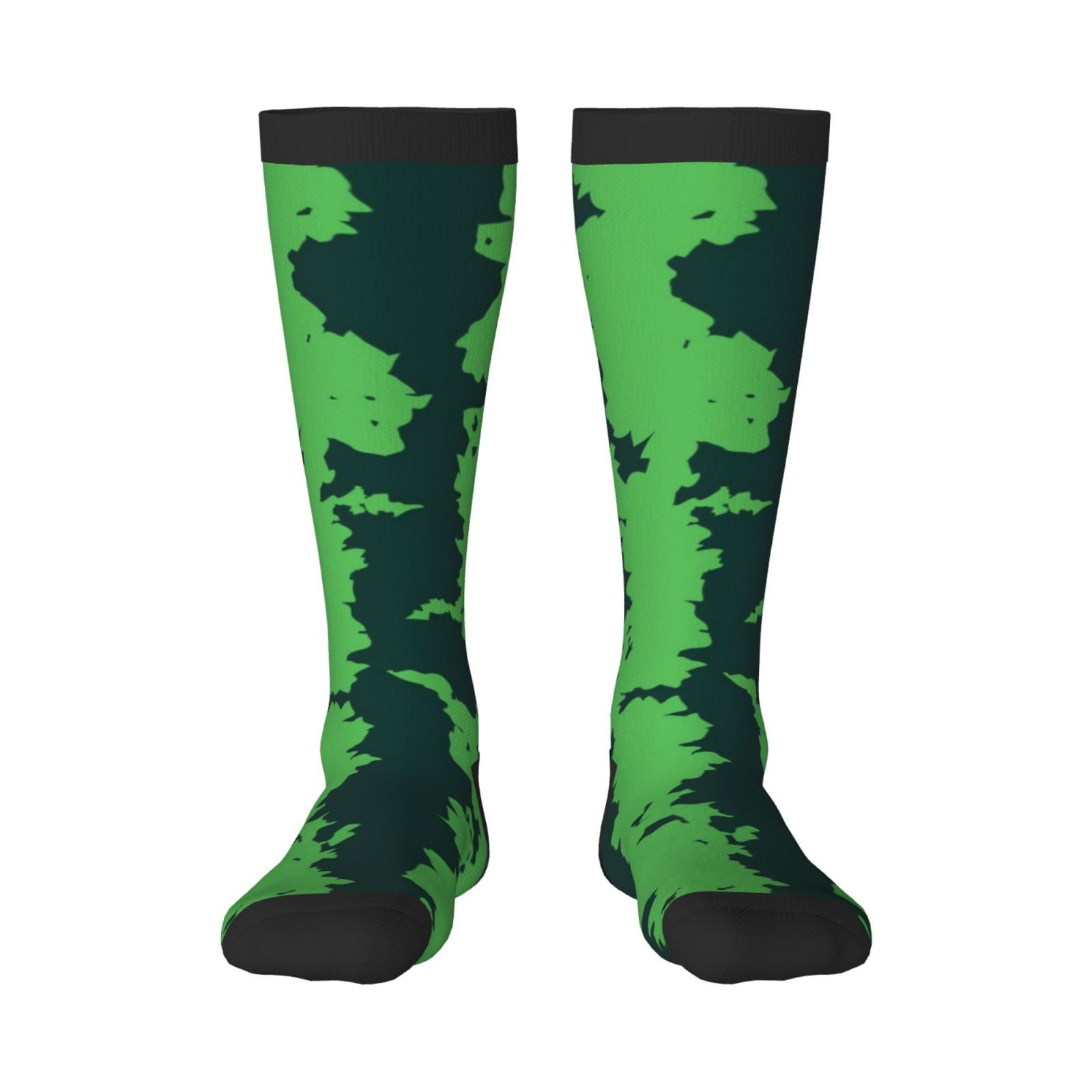 Naloa Green Stripes Of Watermelon Thigh High Socks Extra Long Stretchy ...