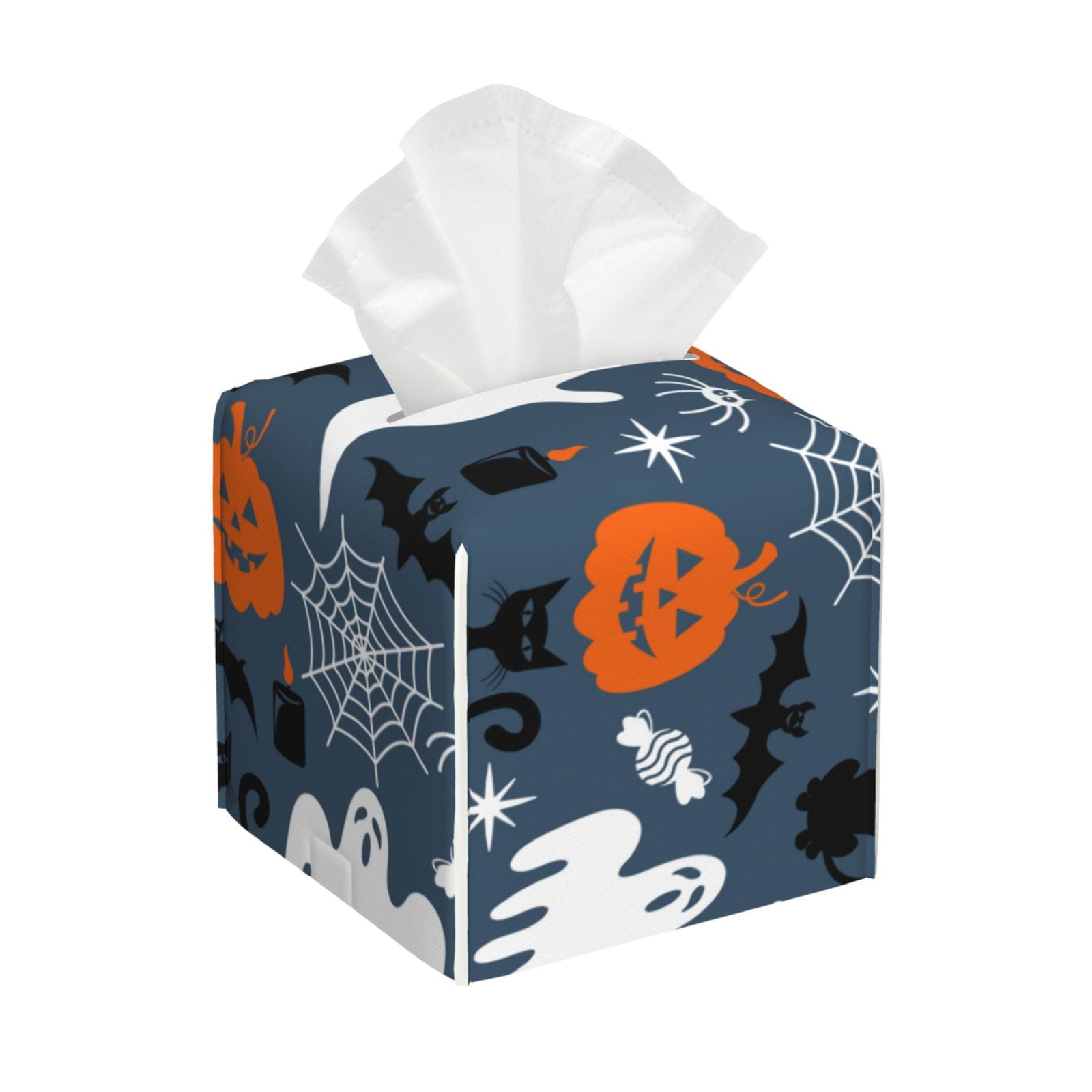 Naloa Halloween Tissue Box Cover Leather Tissue Holder Square Facial ...