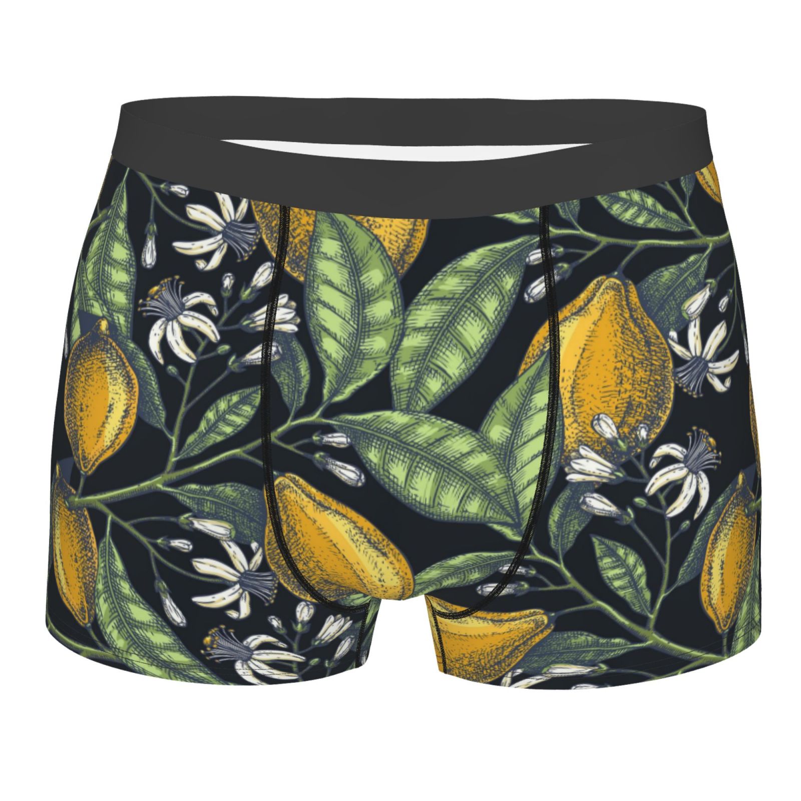 Naloa Hand Drawn Citrus Fruits Elegant Lemons Print Mens Underwear ...