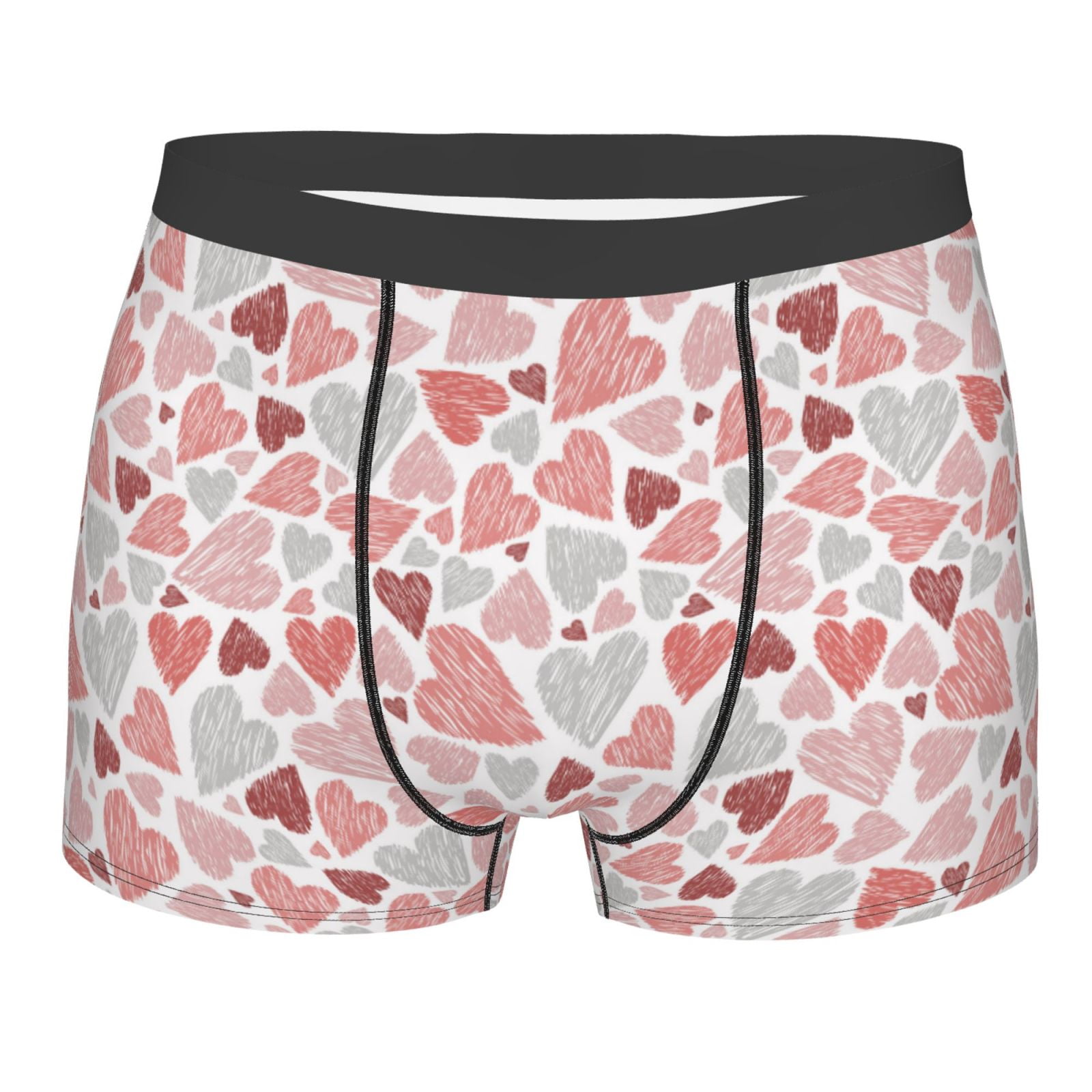 Naloa Hand Drawn Hearts Print Mens Underwear - Boxers for Men, Classic ...