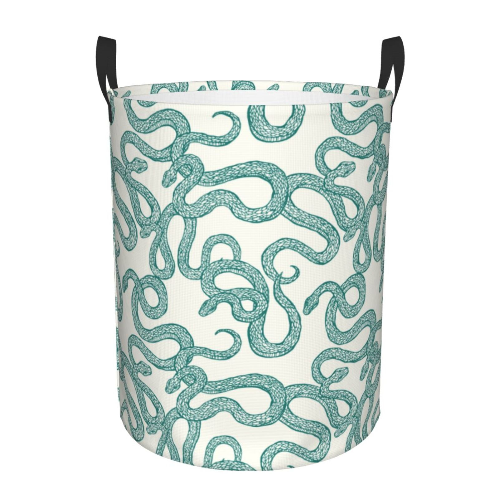 Naloa Hand Drawn Snake Large Laundry Basket Waterproof Round ...