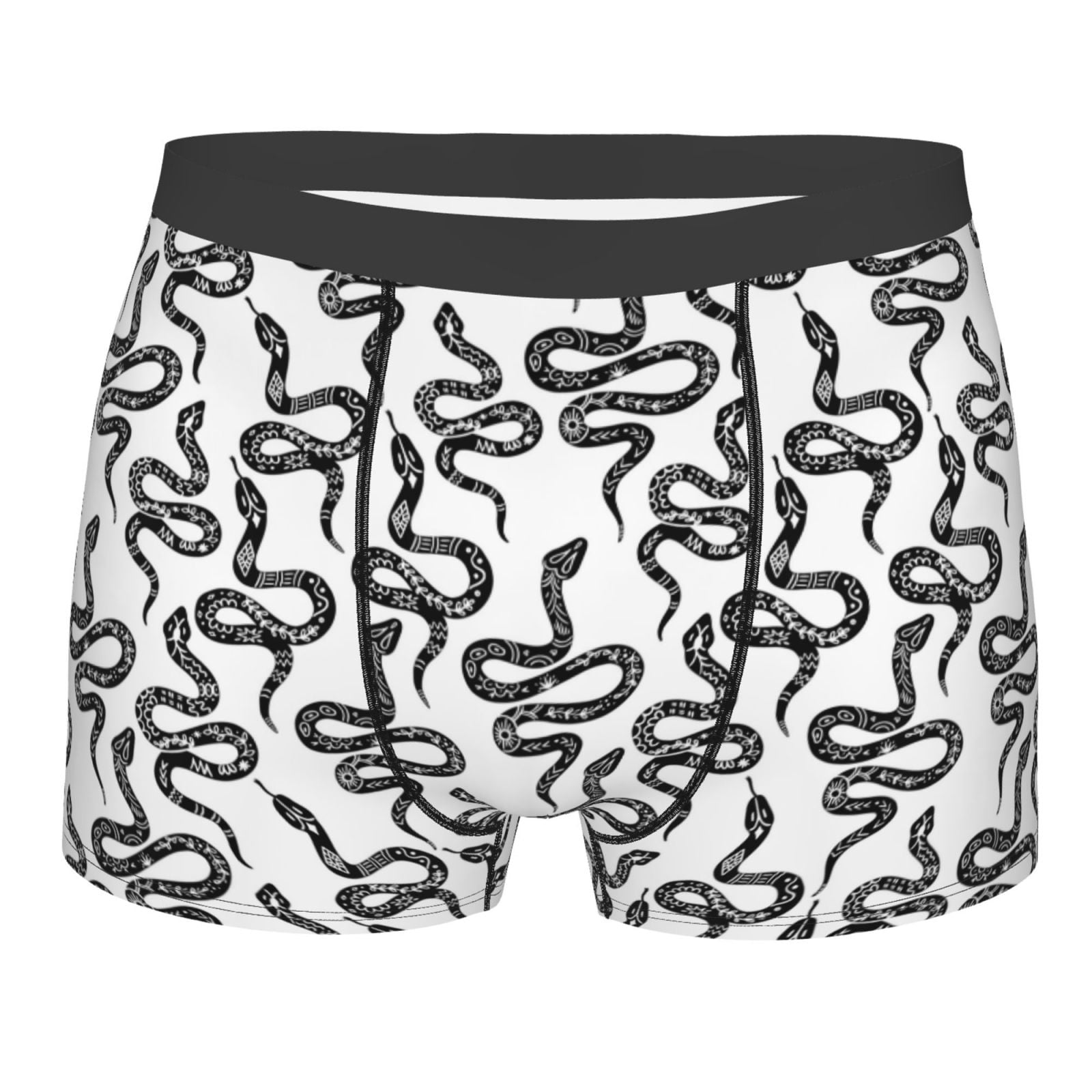 Naloa Hand Drawn Snake Print Mens Underwear - Boxers for Men, Classic ...