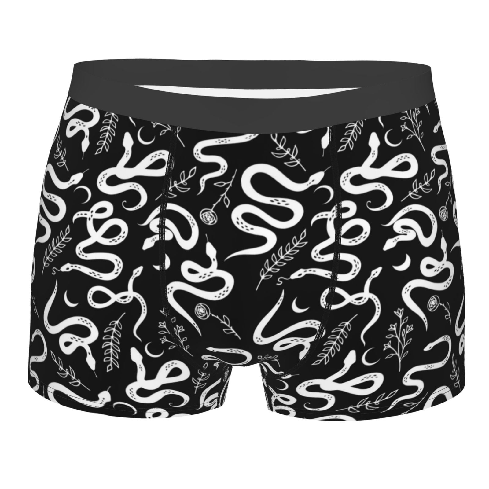 Naloa Hand Drawn Snake Print Mens Underwear - Boxers for Men, Classic ...