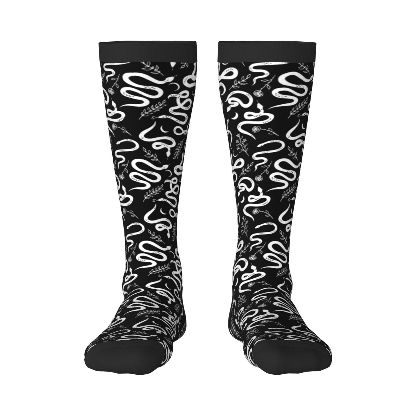 Naloa Hand Drawn Snake Thigh High Socks Extra Long Stretchy Sock Women ...