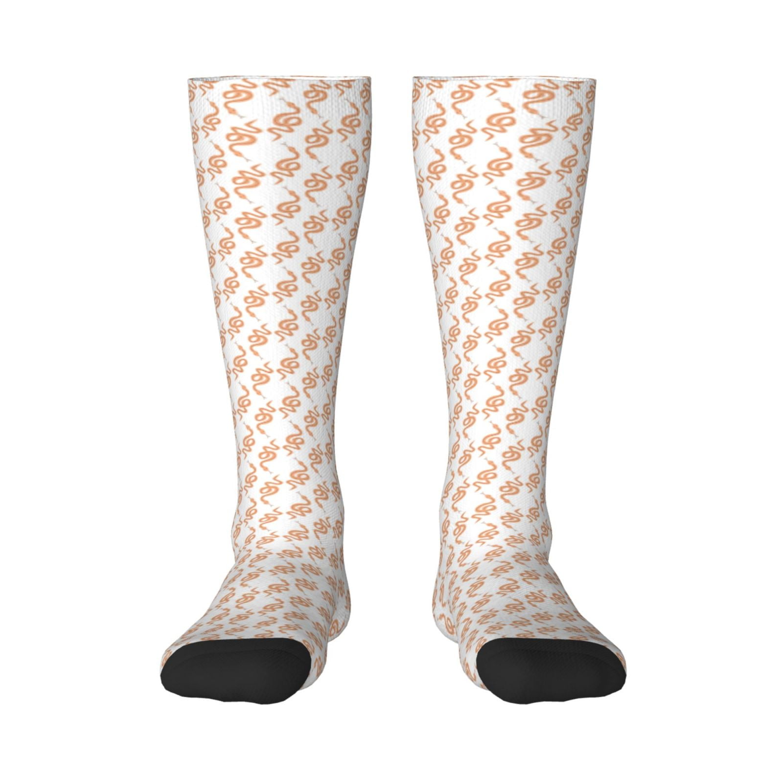 Naloa Hand Drawn Snake Thigh High Socks Extra Long Stretchy Sock Women ...