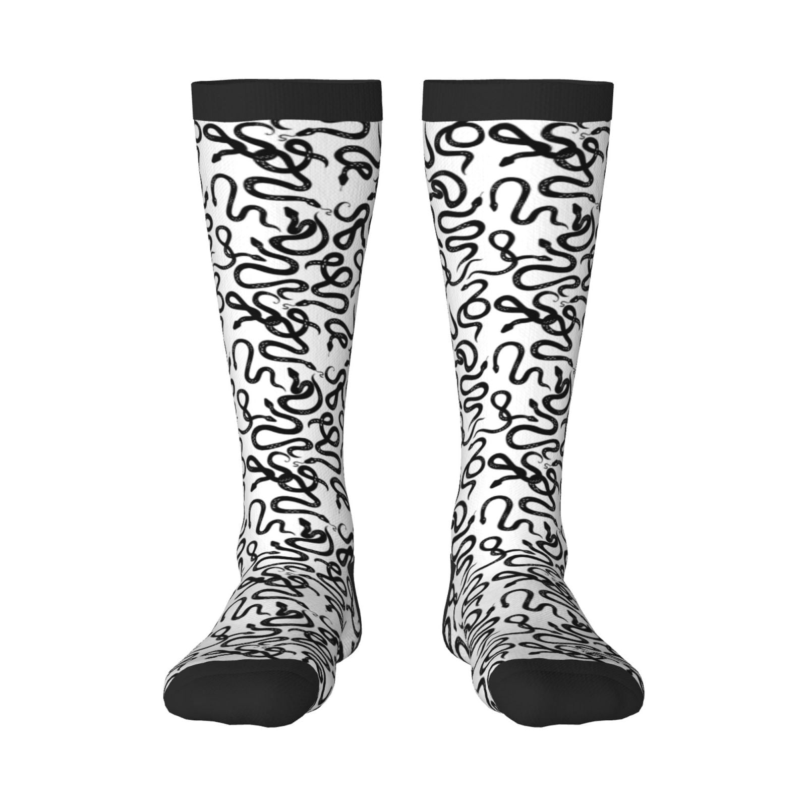 Naloa Hand Drawn Snake Thigh High Socks Extra Long Stretchy Sock Women ...