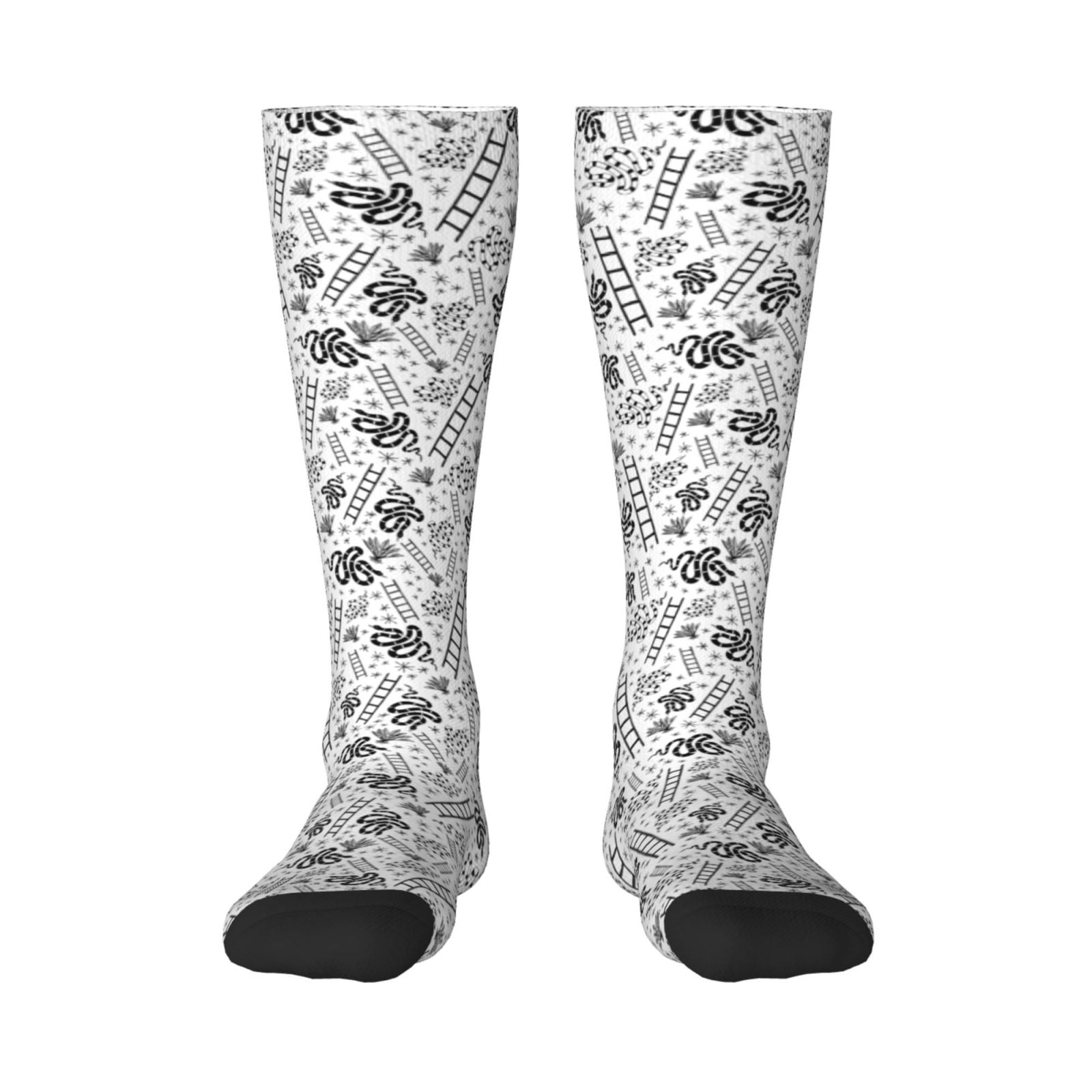 Naloa Hand Drawn Snake Thigh High Socks Extra Long Stretchy Sock Women ...